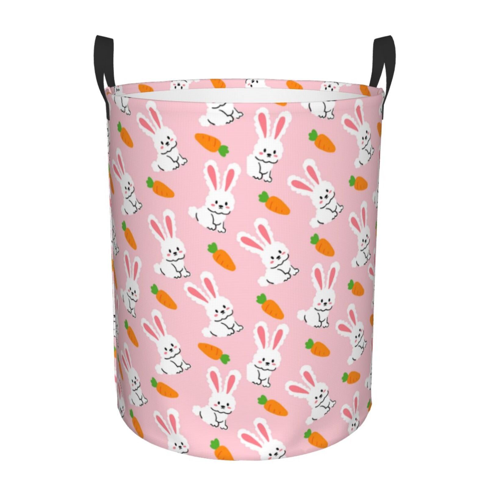 Qekee Rabbit And Carrot print Laundry Hamper Basket, Hamper Basket for ...