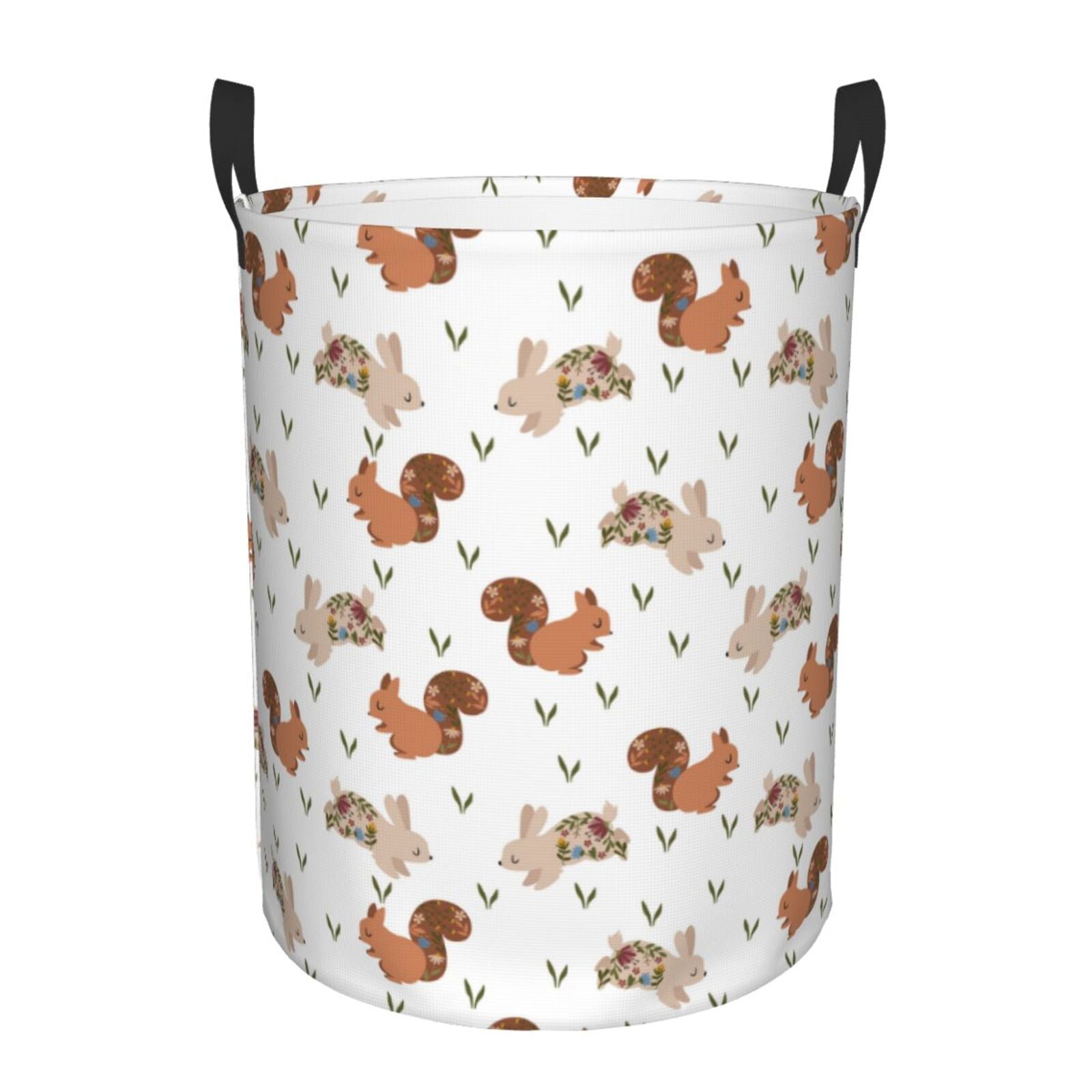 Qekee Rabbit And Squirrel print Laundry Hamper Basket, Hamper Basket ...