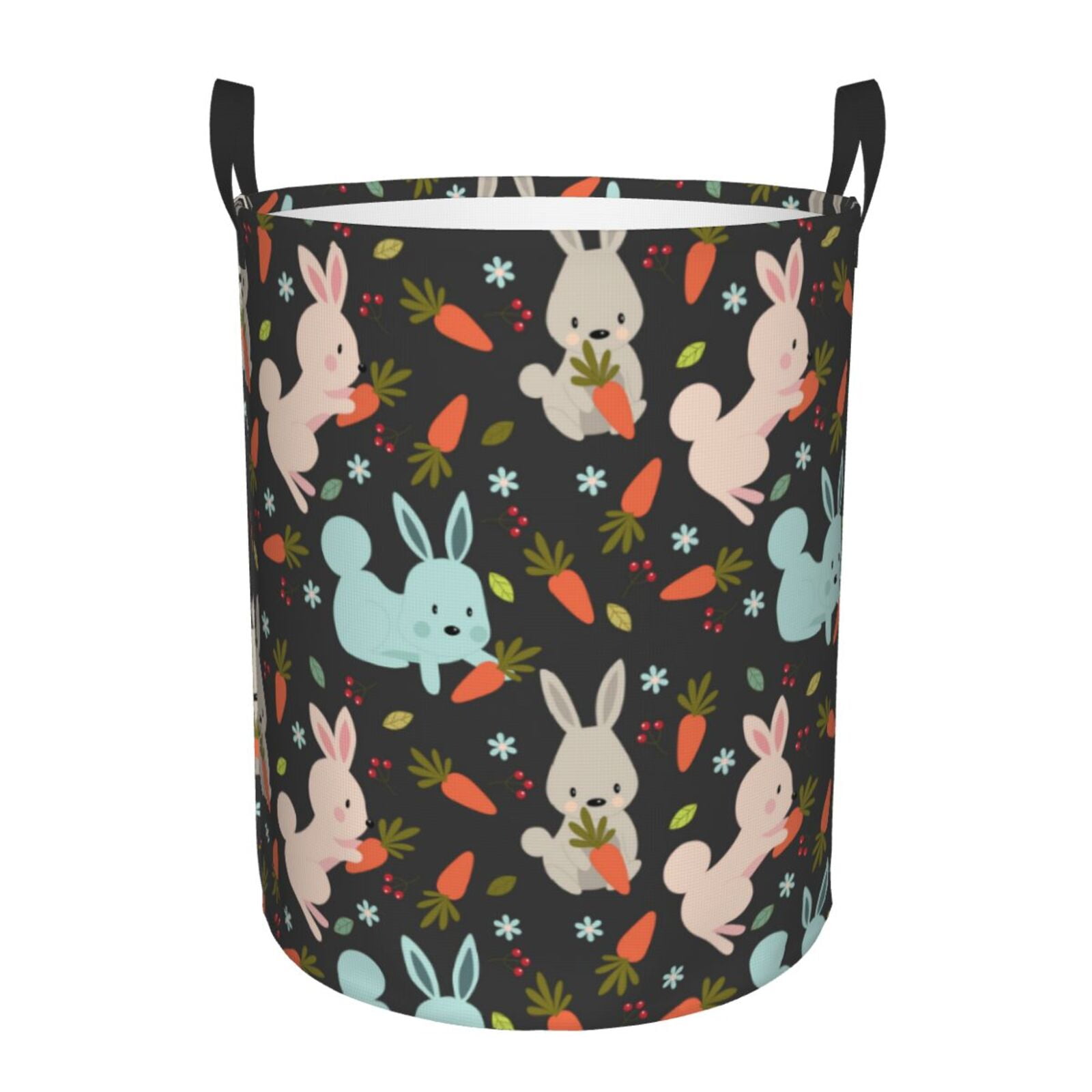 Qekee Rabbit Is Eating Carrots print Laundry Hamper Basket, Hamper ...