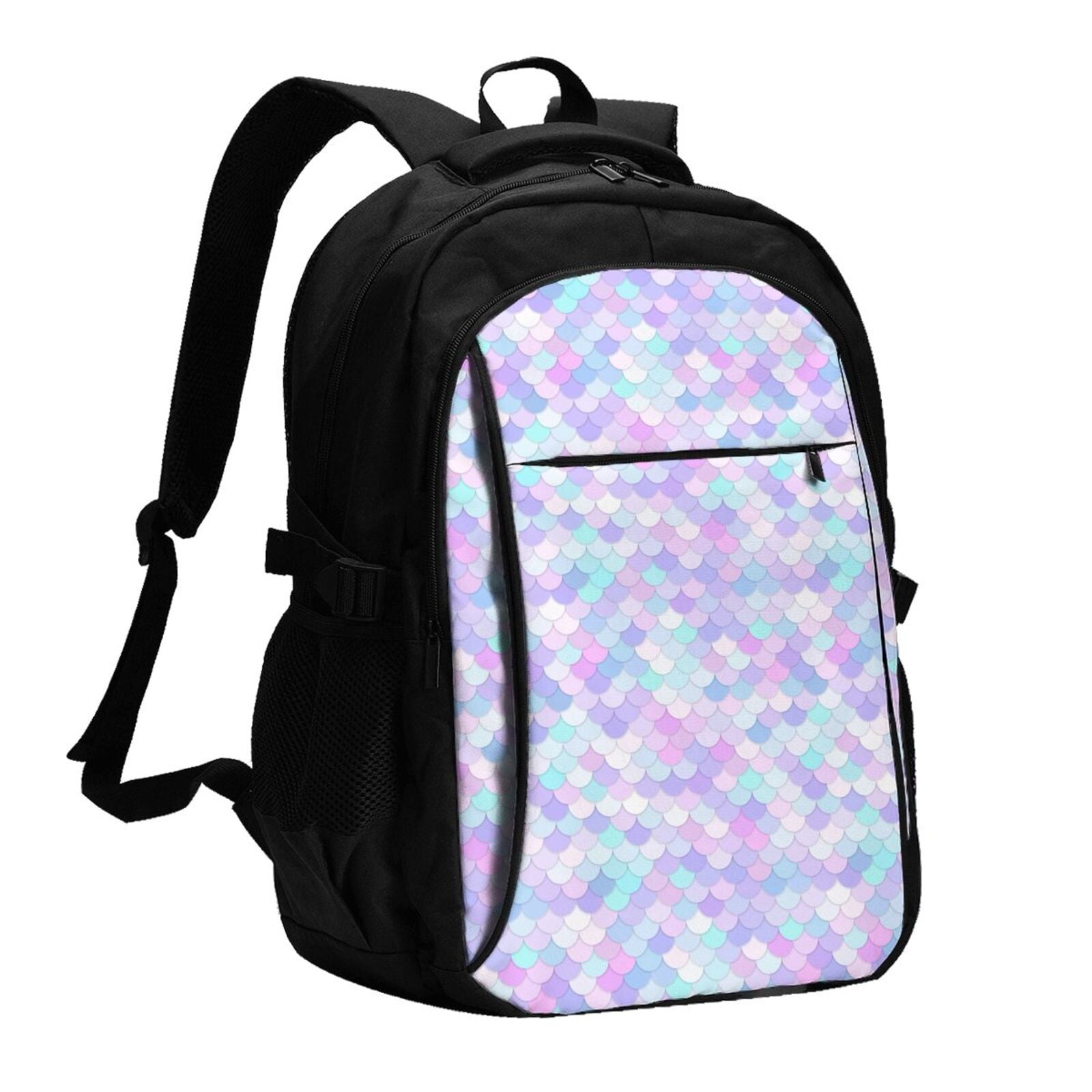 Qekee Rainbow Scales Print Travel Laptop Backpack Waterproof Backpack ...