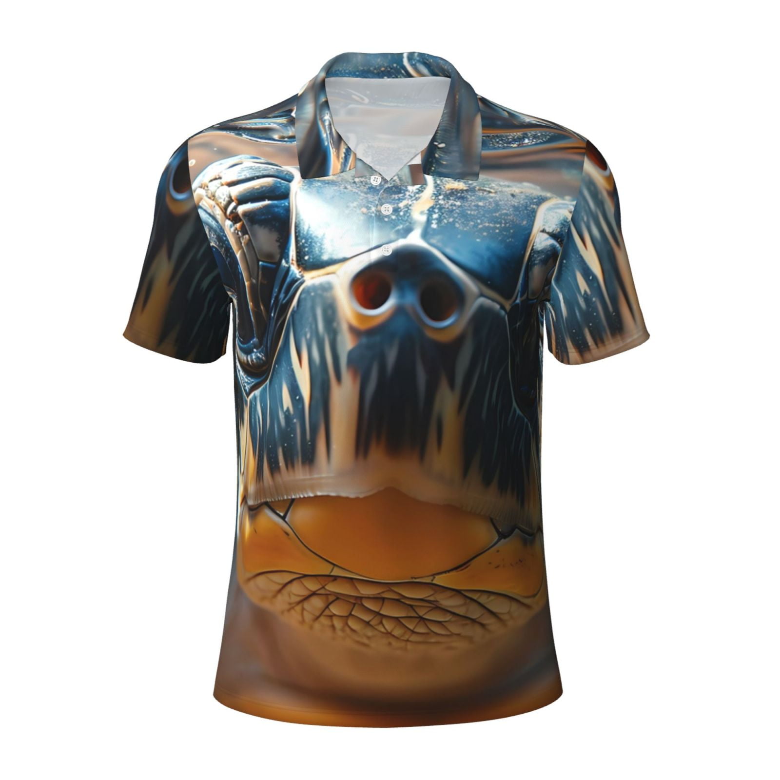Qekee Realistic Cute Sea Turtle for Mens Polo Shirts Casual Short ...