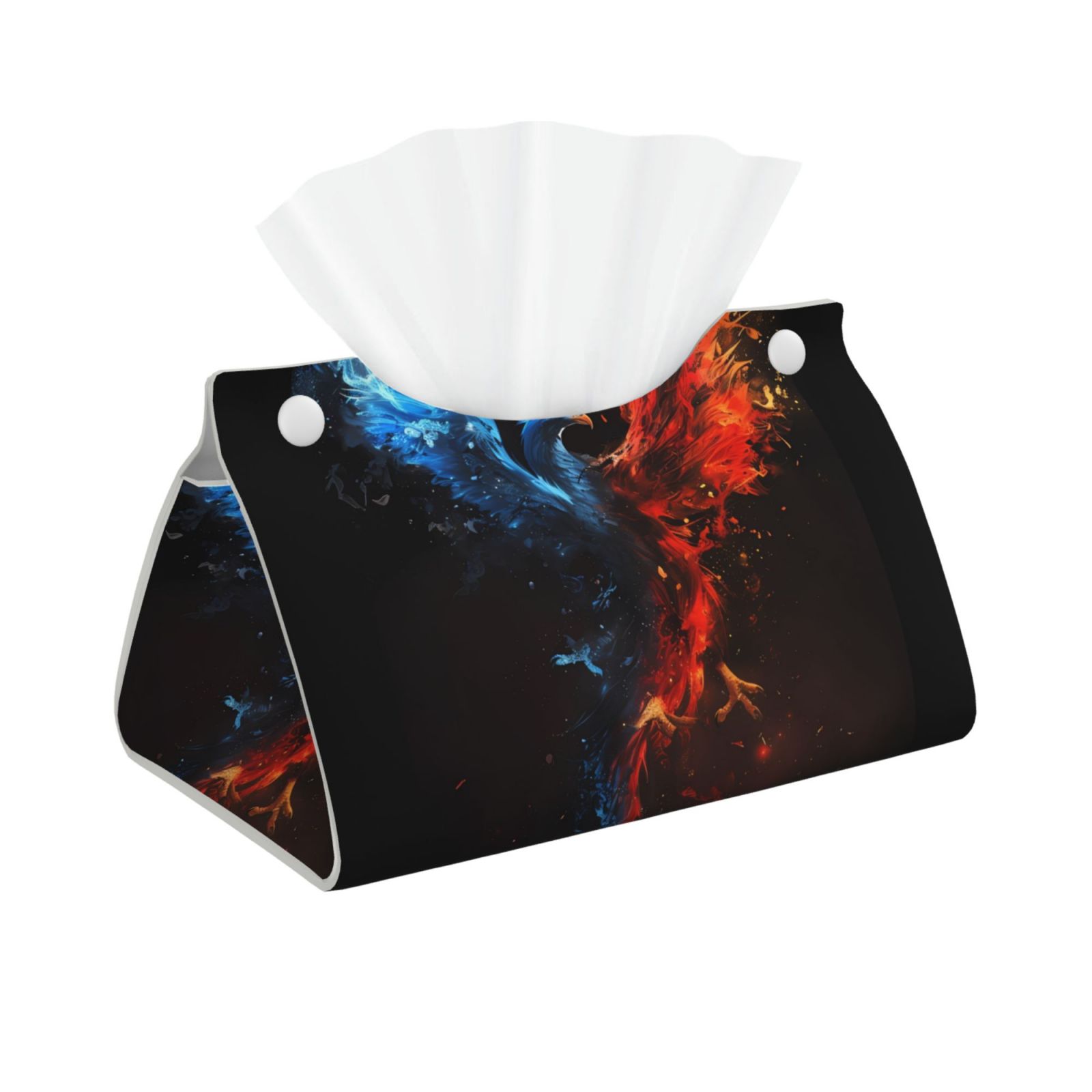 Qekee Red And Blue Fire Bird Long Tissue Box Cover, Tissue Holder, PVC ...