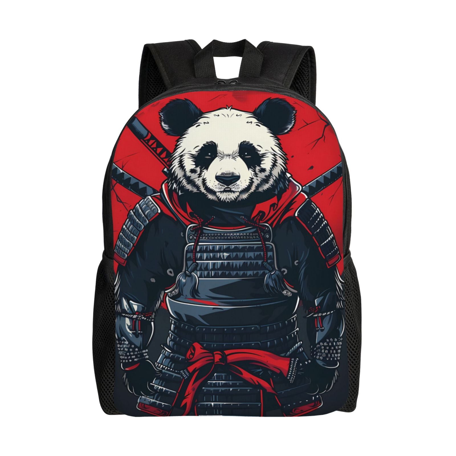 Qekee Red Black Eastern Panda Warrior print Travel Backpack for women ...