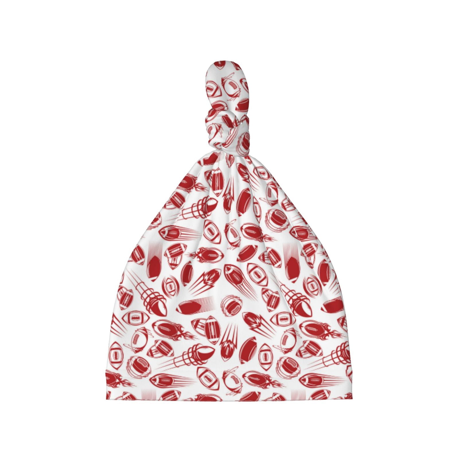 Qekee Red Football Print Newborn Baby Hospital Hat for Boy/Girl,Knotted ...