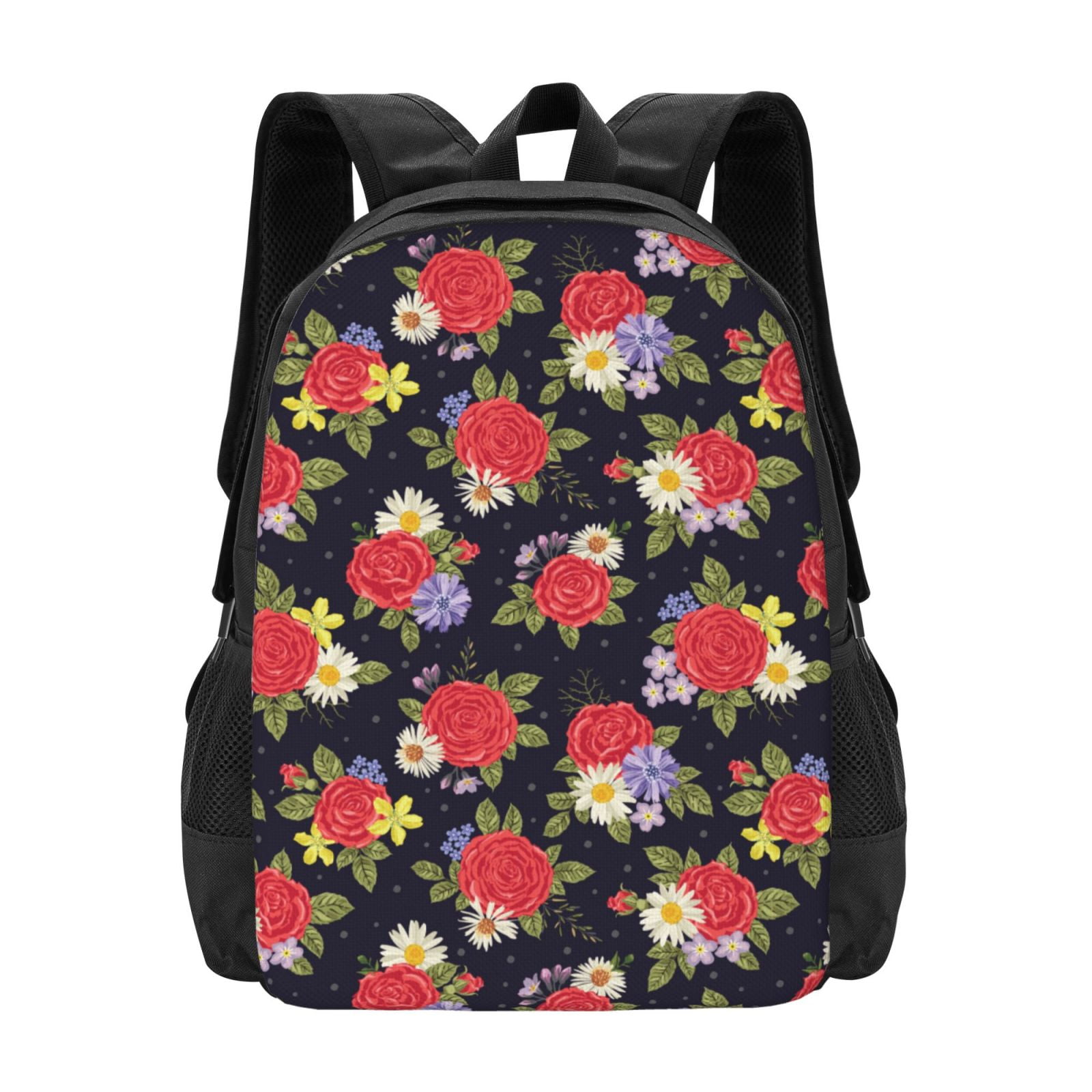 Qekee Red Rose Flower for Travel Laptop Backpack for womem and men ...