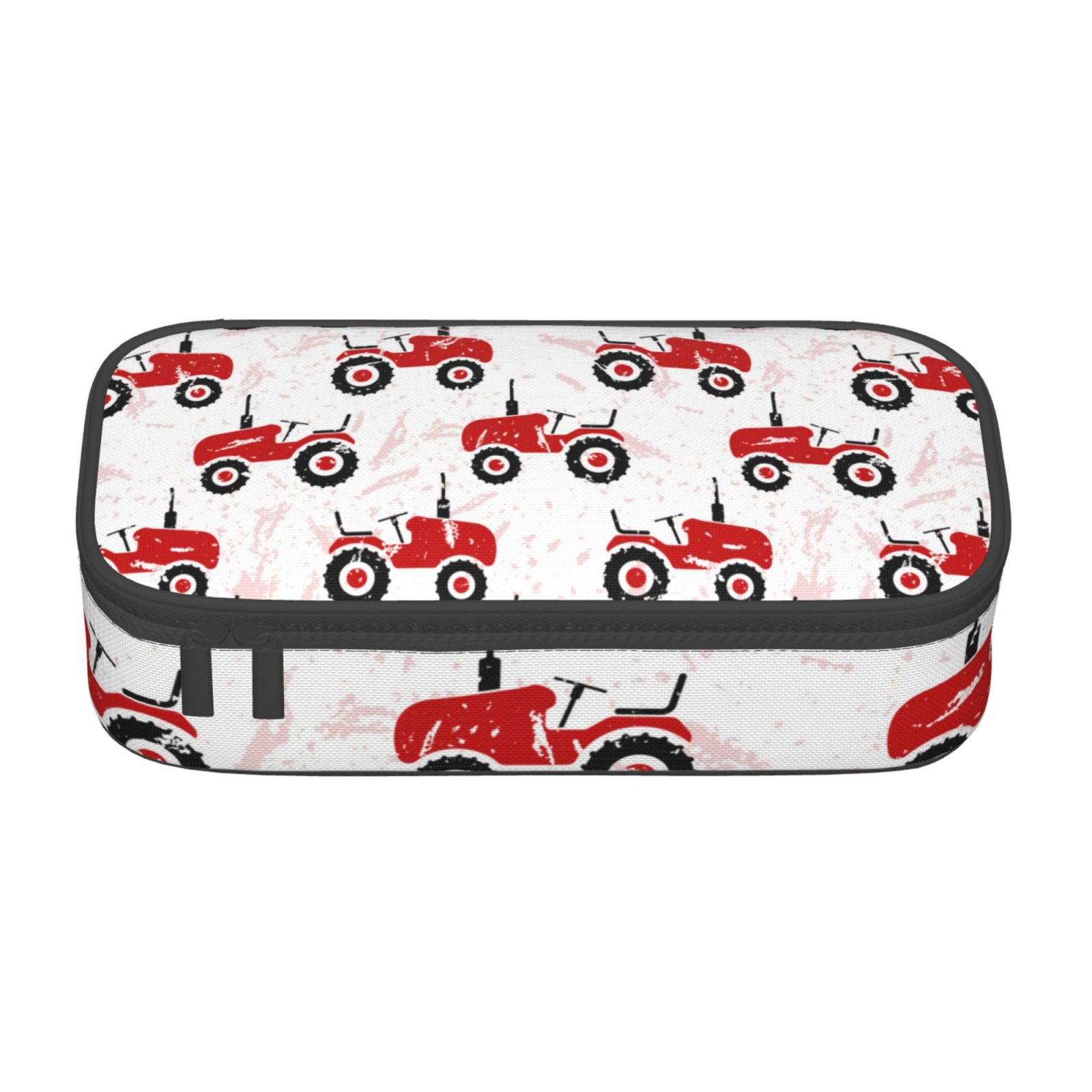 Qekee Red Wheeled Tractors print Large Pencil Case, Aesthetic Pen Pouch ...