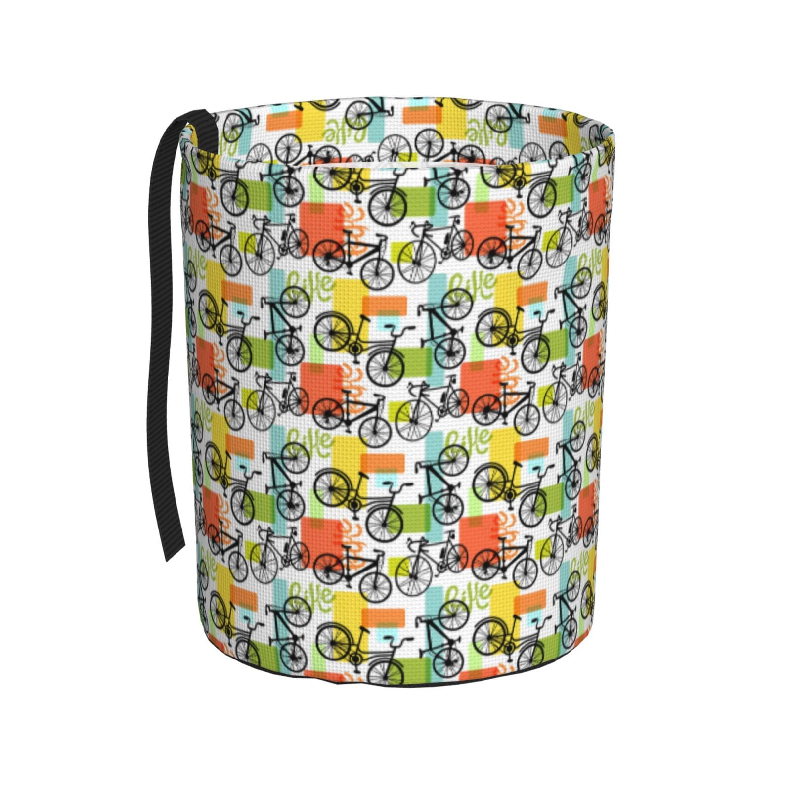 Qekee Retro Bike Print Automotive Waterproof Portable Collapsible Trash ...