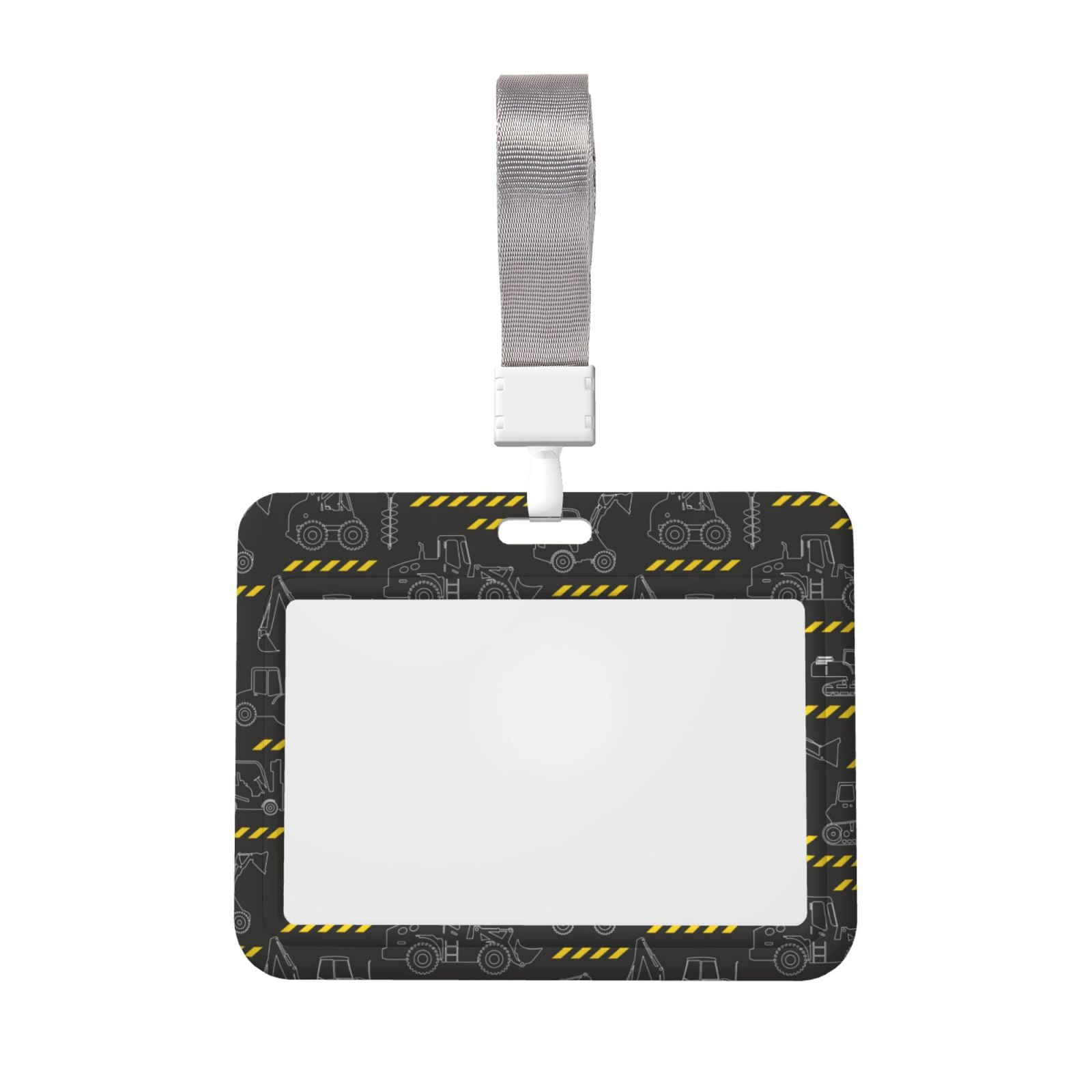 Qekee Retro Excavator Print Card Badge Holder,Clear Name Tag ID Card ...