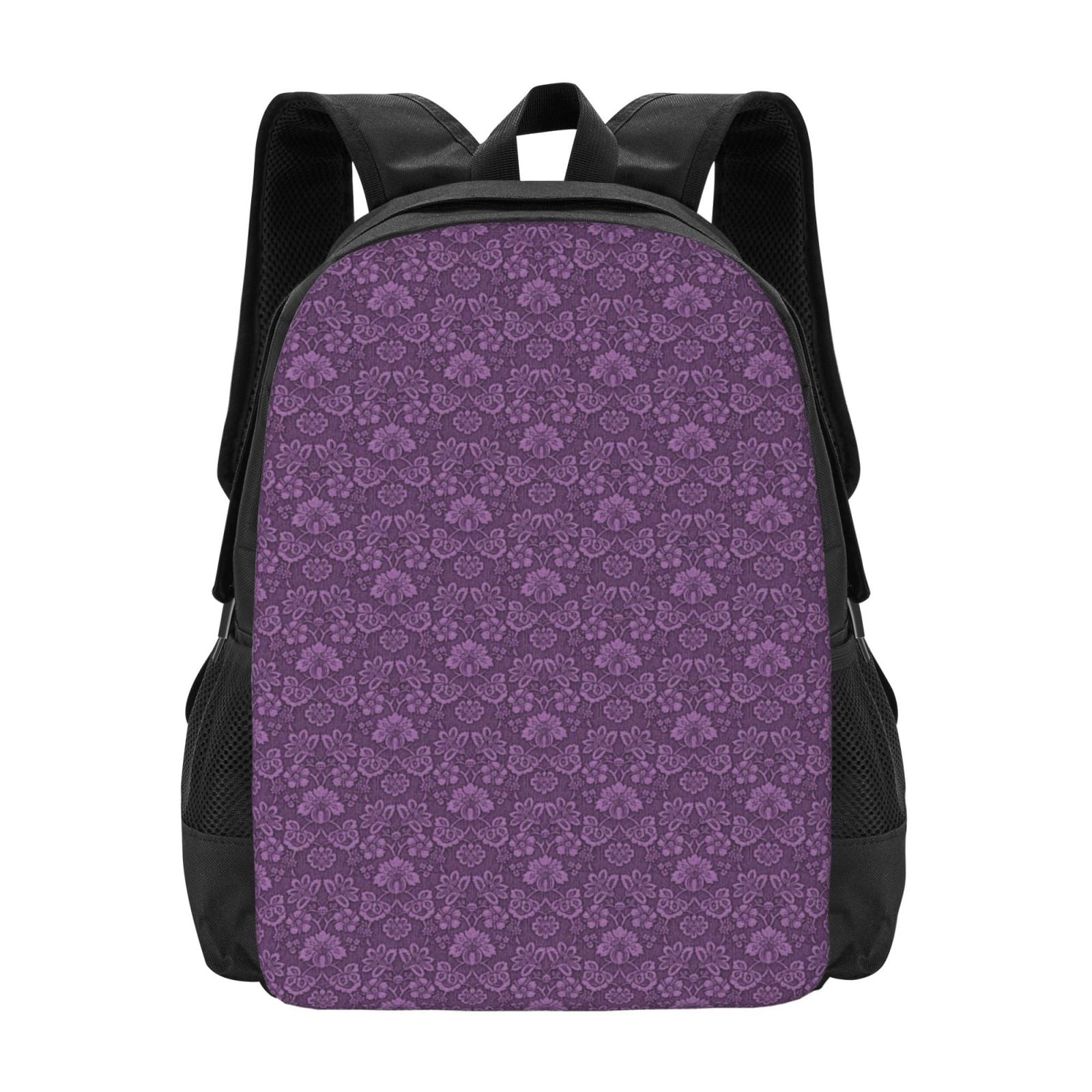 Qekee Retro Florals Purple for Travel Laptop Backpack for womem and men ...