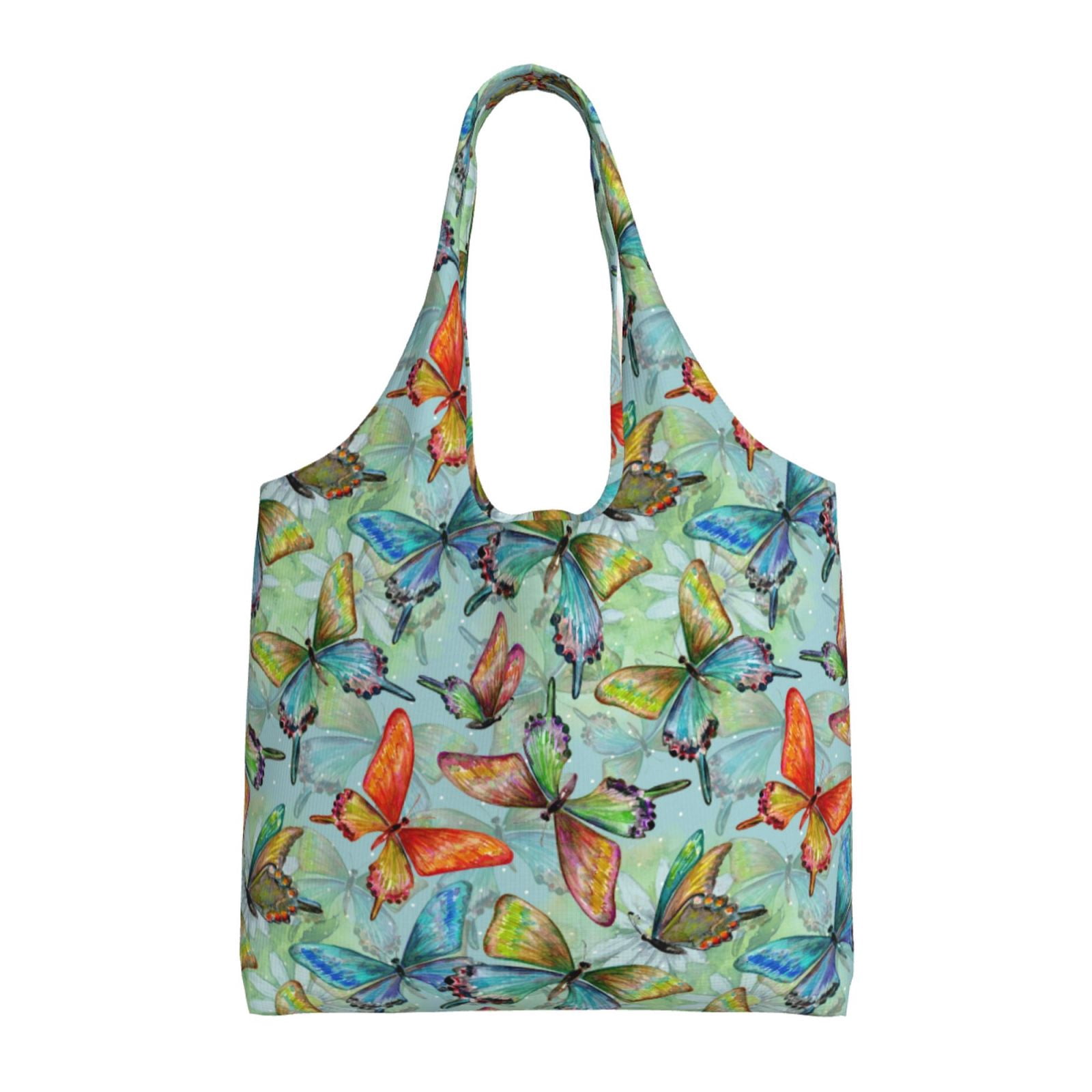 Qekee Retro Flying Butterflies for Canvas Aesthetic Tote Bag for Women ...