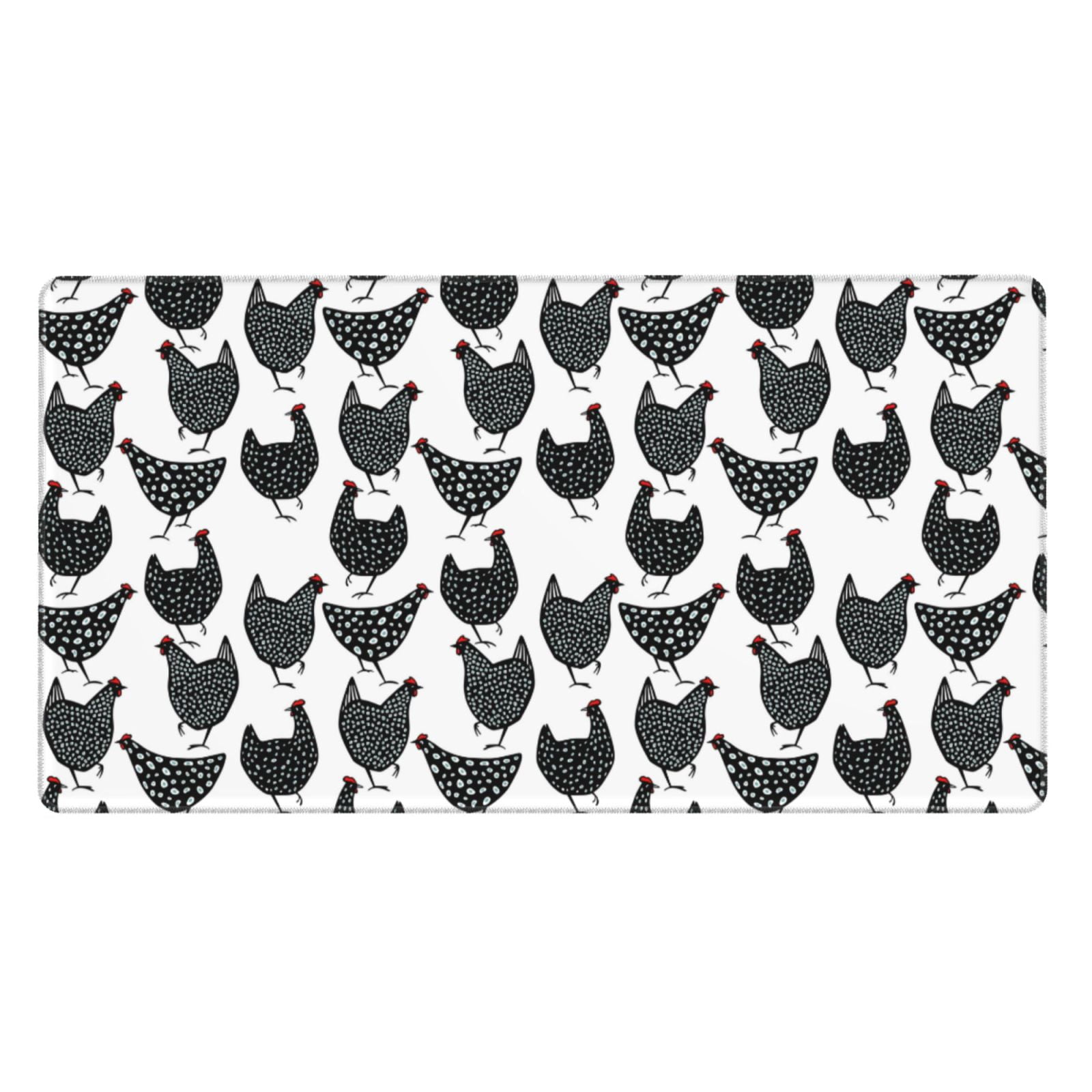 Qekee Retro Rooster Print Desk Pad Protector,Mouse Pad,Office Desk Mat ...