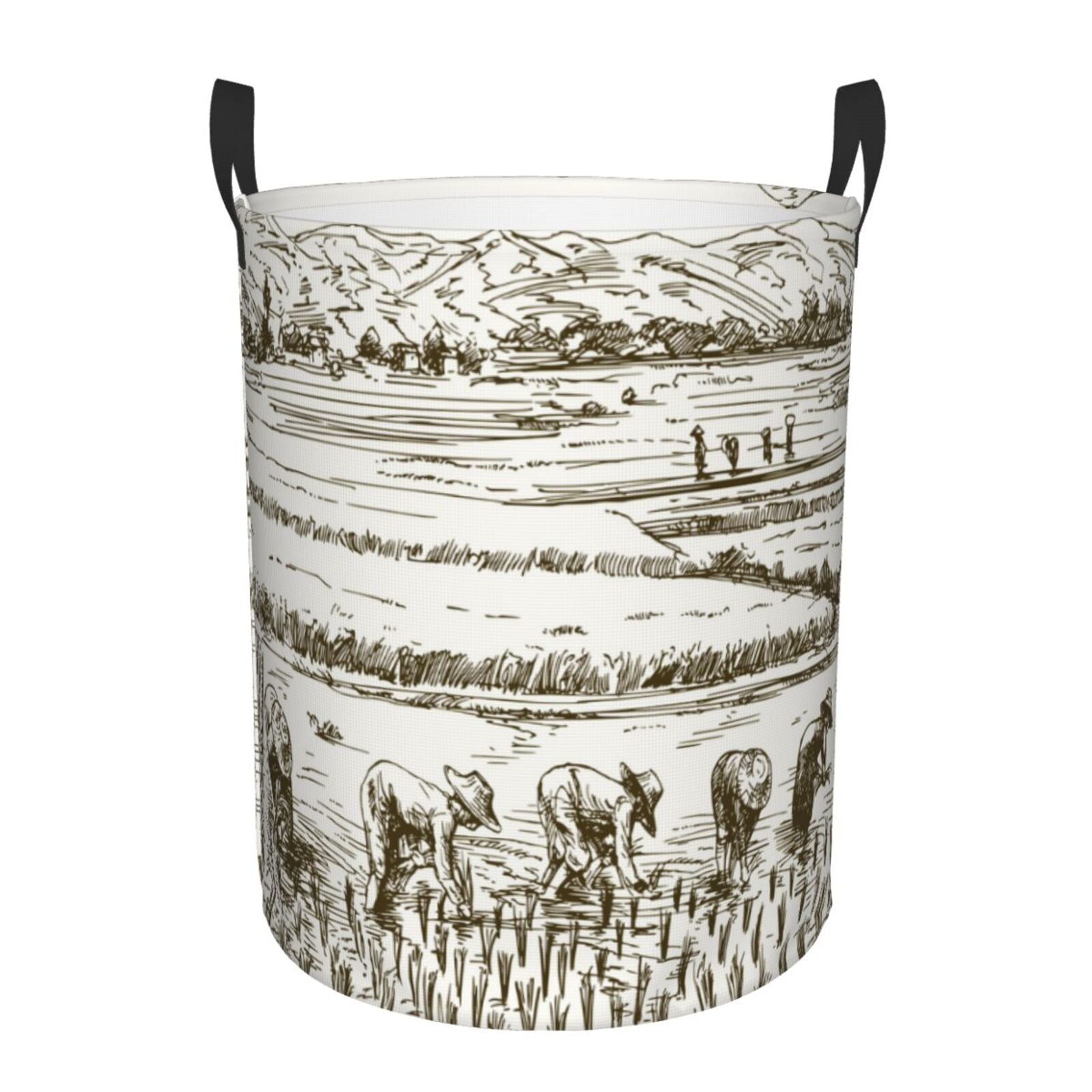Qekee Rice Harvest print Laundry Hamper Basket, Hamper Basket for ...