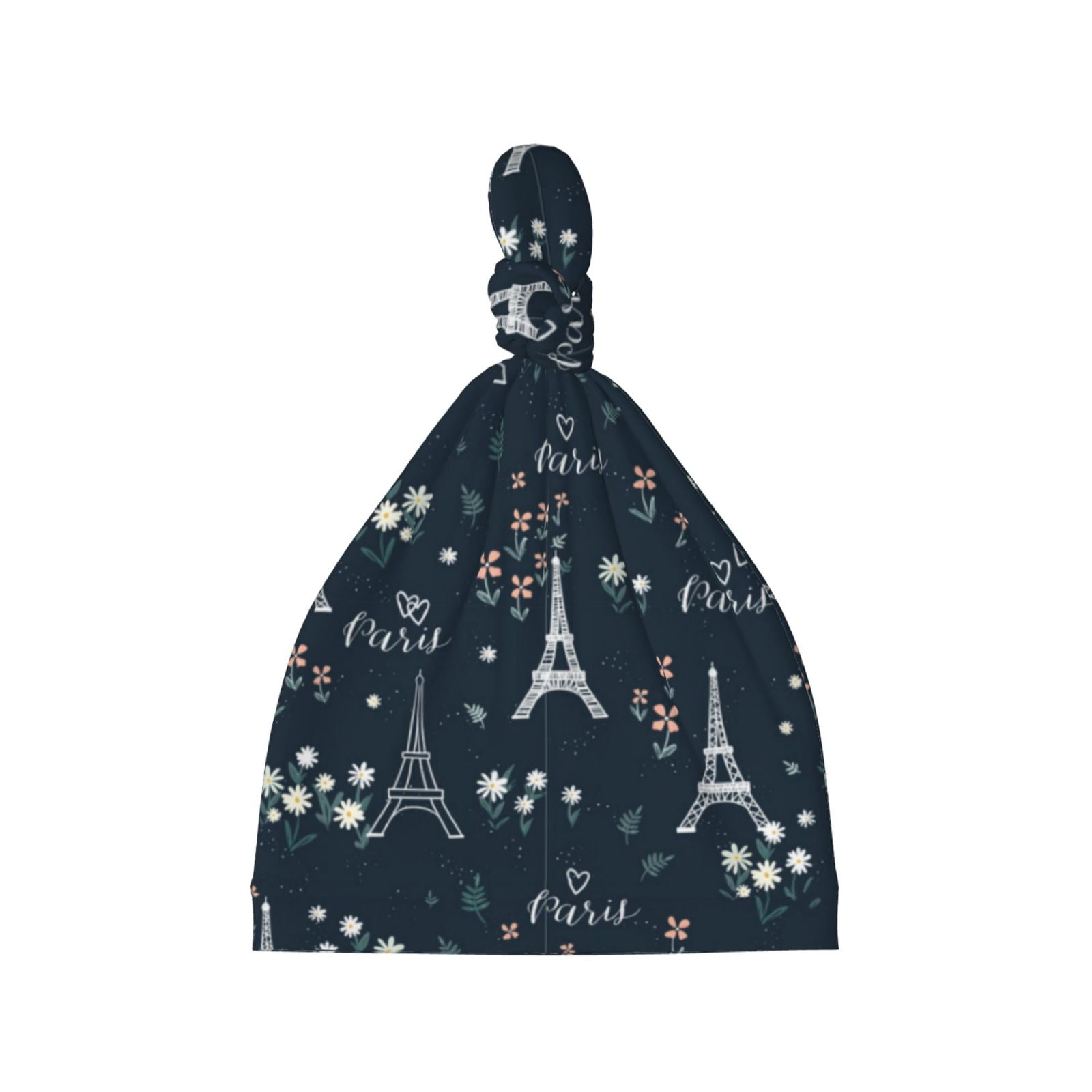 Qekee Romantic Eiffel Tower Print Newborn Baby Hospital Hat for Boy ...