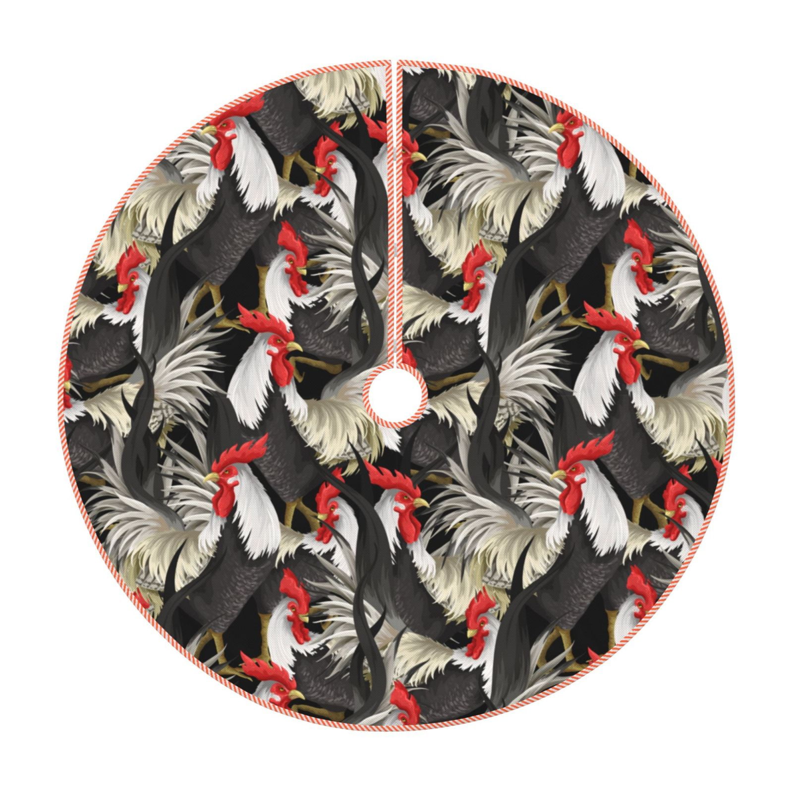 Qekee Roosters 2 print Christmas Tree Skirt , A Versatile Winter ...