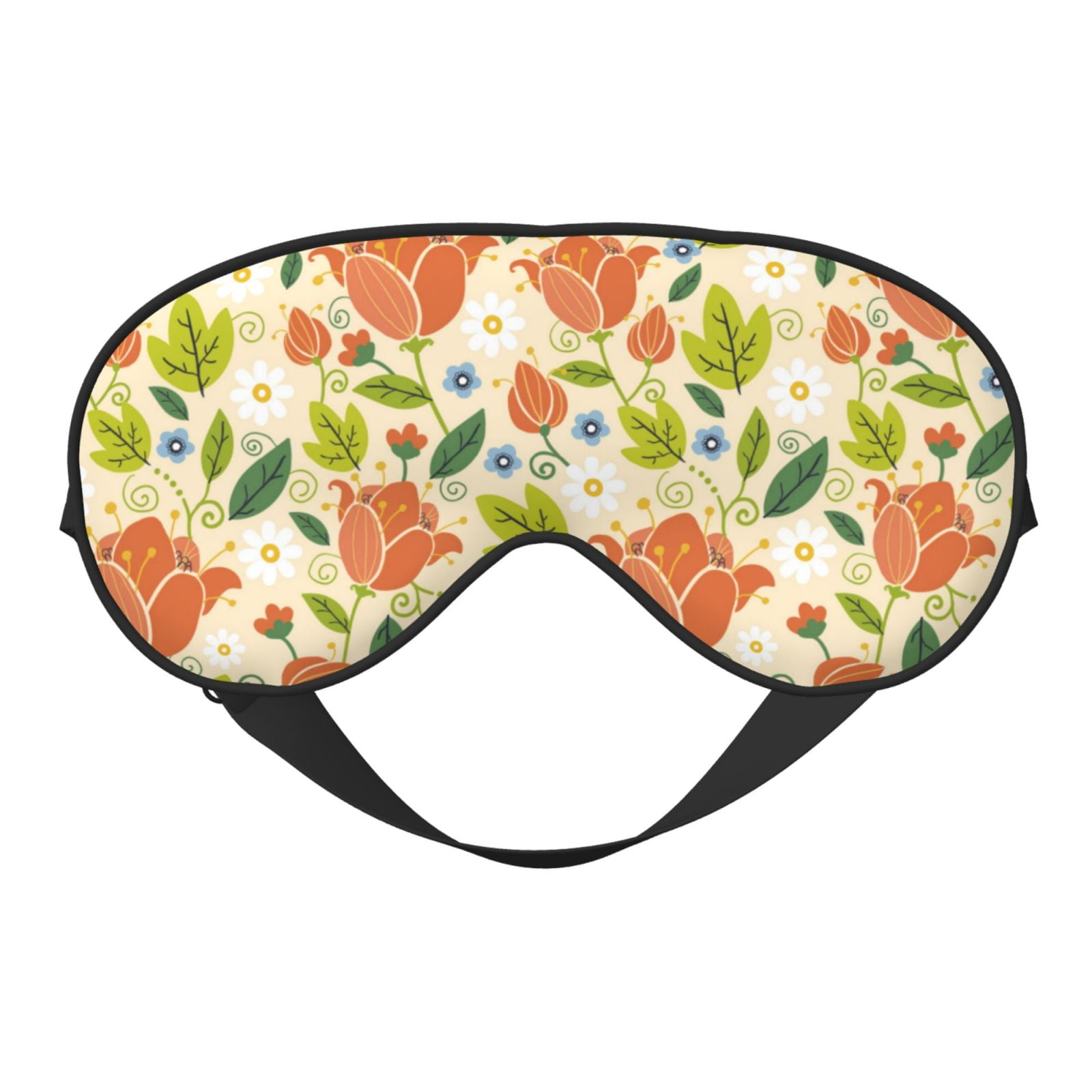 Qekee Rose Daisy Print Eye Mask Soft Fluffy Sleeping Blindfold ...