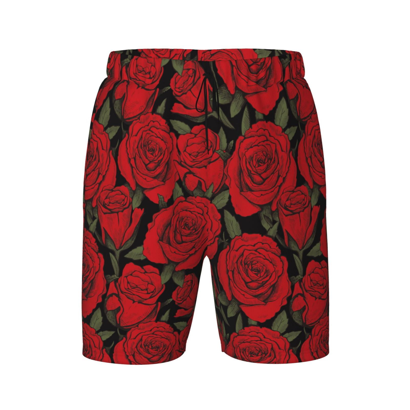 Qekee Rose Flowers Boys Swim Trunks, Teen Beach Trunks with Compression ...