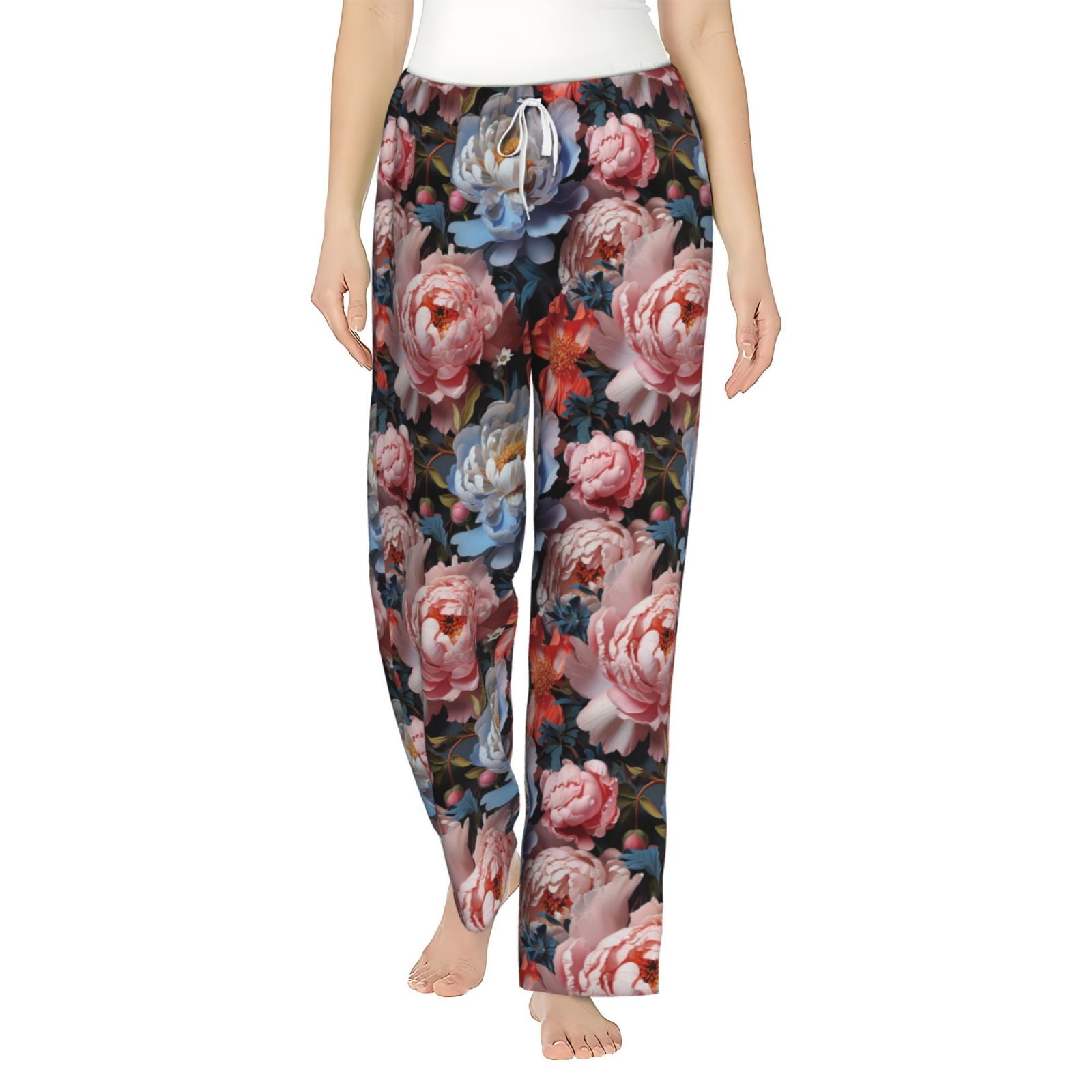 Qekee Rose Flowers print Women Pajama Pants - Walmart.com