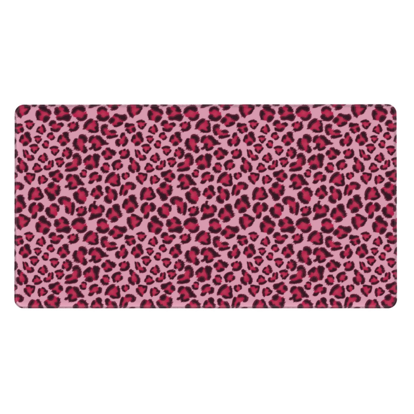 Qekee Rose Leopard Print Print Desk Pad Protector,Mouse Pad,Office Desk ...