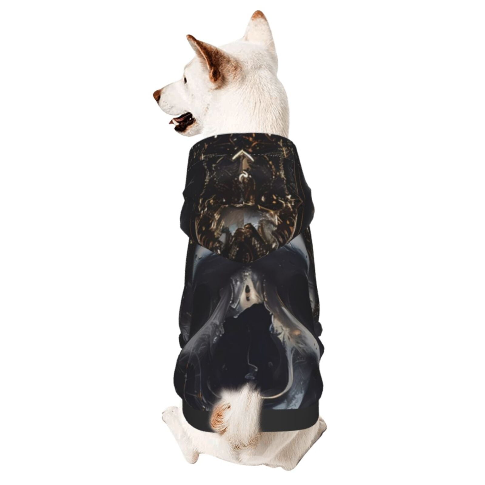 Qekee Royal Skull With Golden Crown Print Pet Dog Hoodies Dog Clothes ...