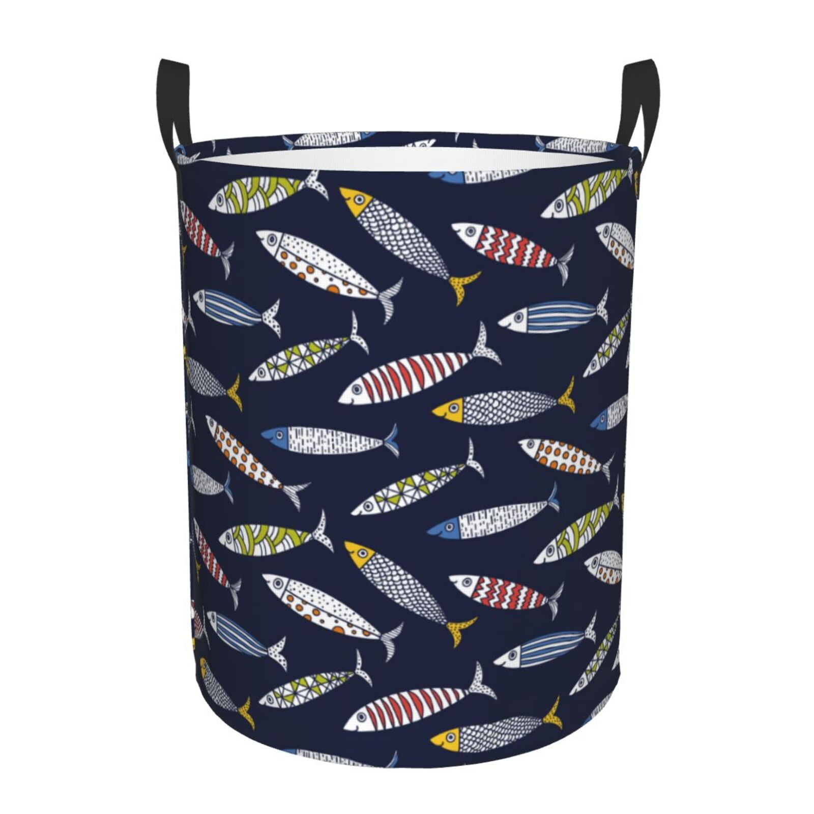 Qekee Sardine print Laundry Hamper Basket, Hamper Basket for Blanket ...