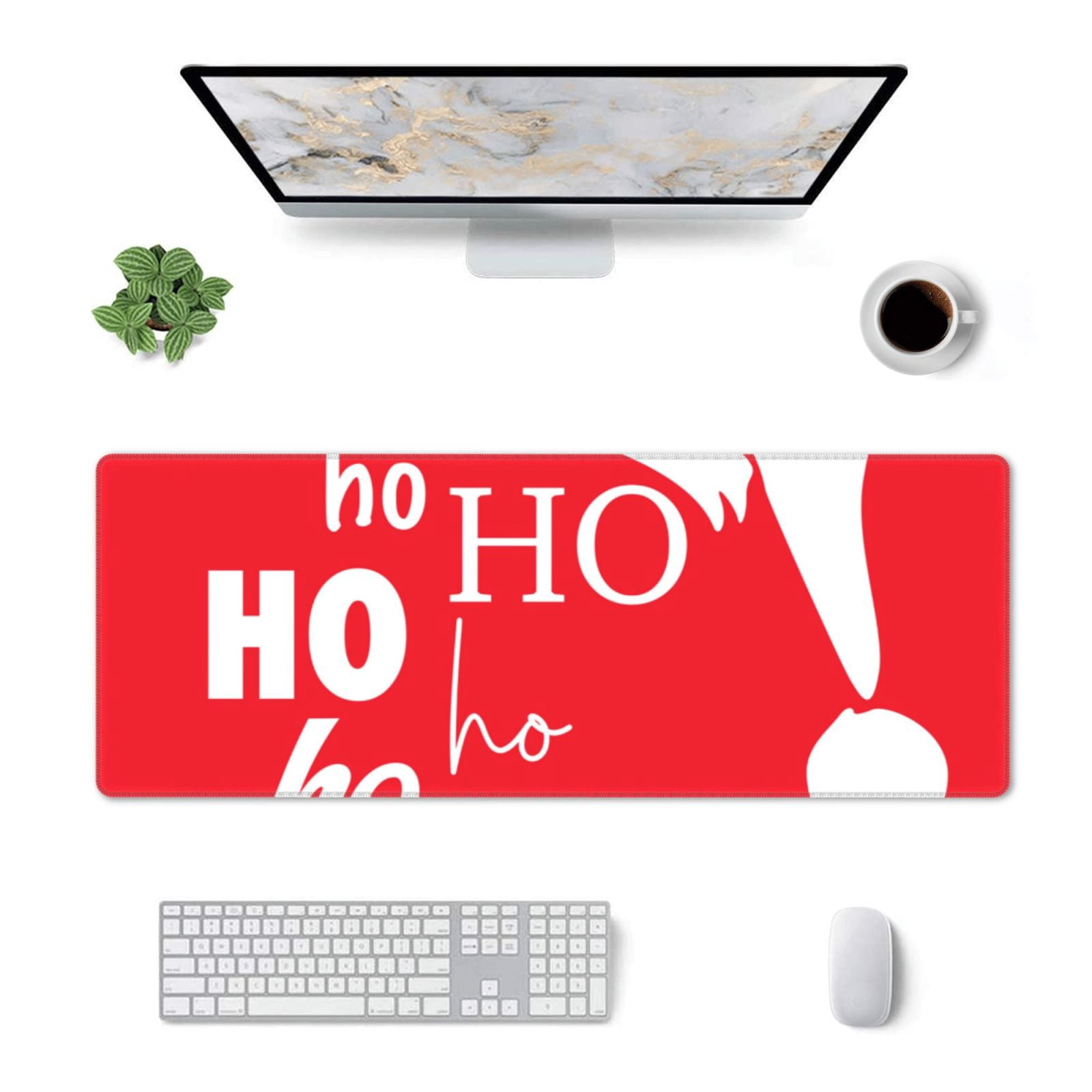 Qekee Saying Ho Ho Ho Print Mouse Pad,Desk Pad Protector,Office Desk ...