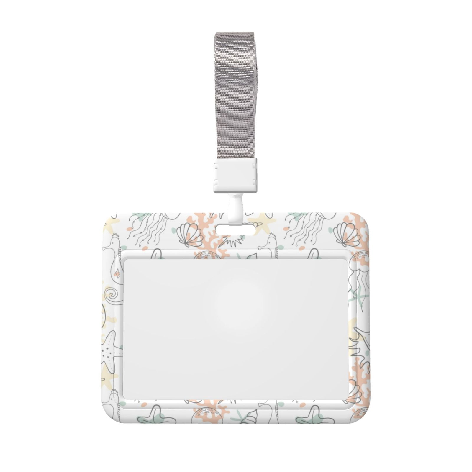 Qekee Sea Animals Print Card Badge Holder,Clear Name Tag ID Card ...