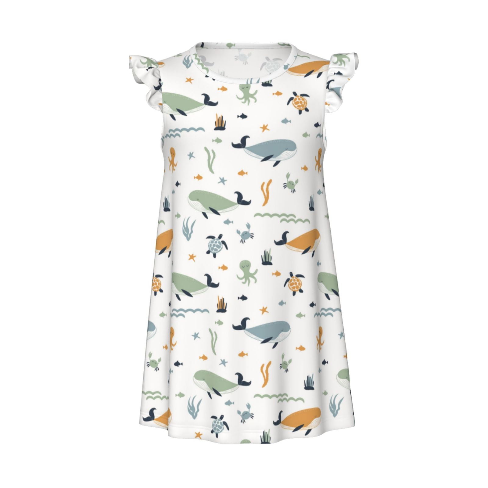 Qekee Sea Creatures for Girls Nightgowns, Princess Pajama Dresses for ...