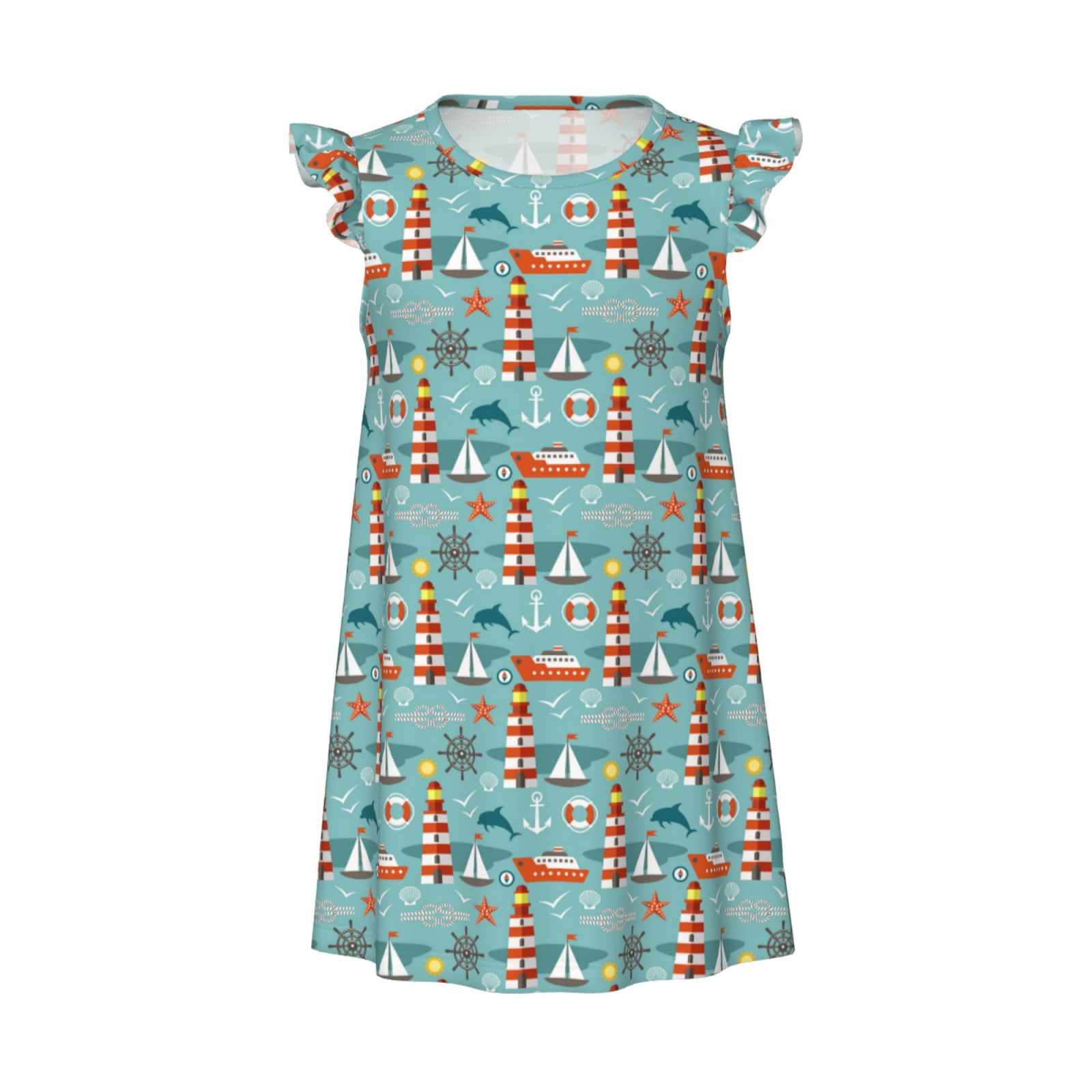 Qekee Sea Lighthouse for Girls Nightgowns, Princess Pajama Dresses for ...