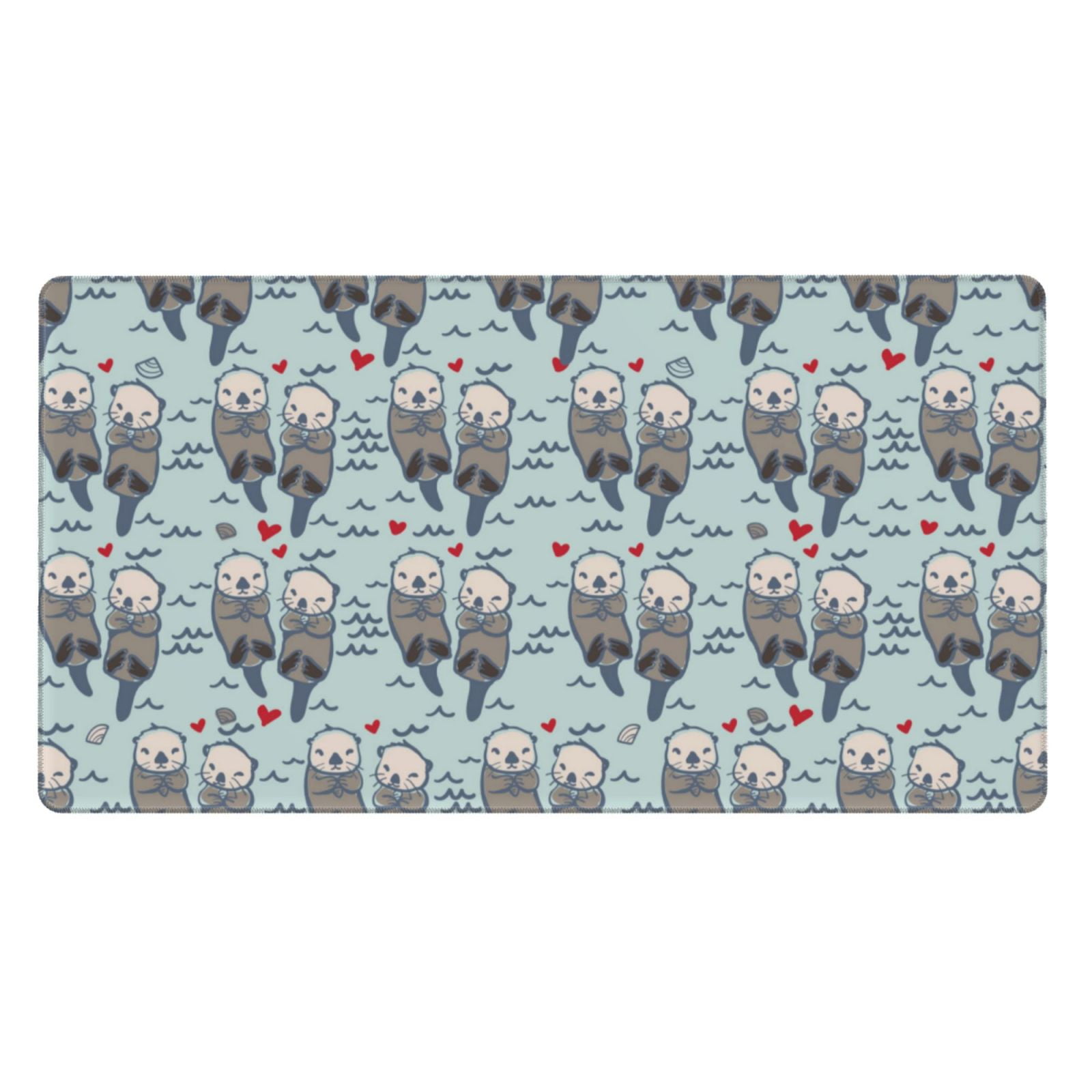 Qekee Sea Otter Print Desk Pad Protector,Mouse Pad,Office Desk Mat,Desk ...