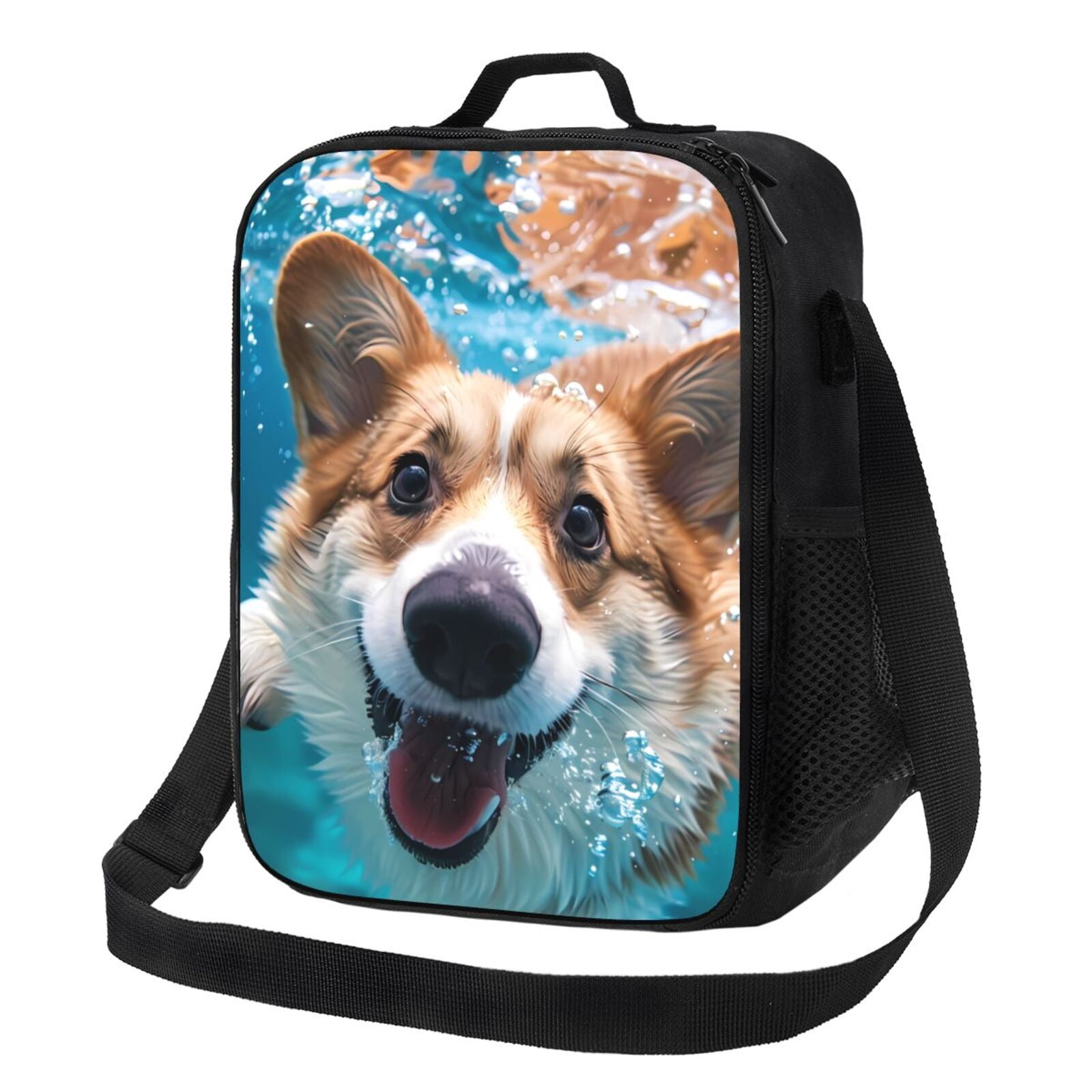 Qekee Sea Swimming Corgi for Insulated Lunch Bag for Women/Men ...
