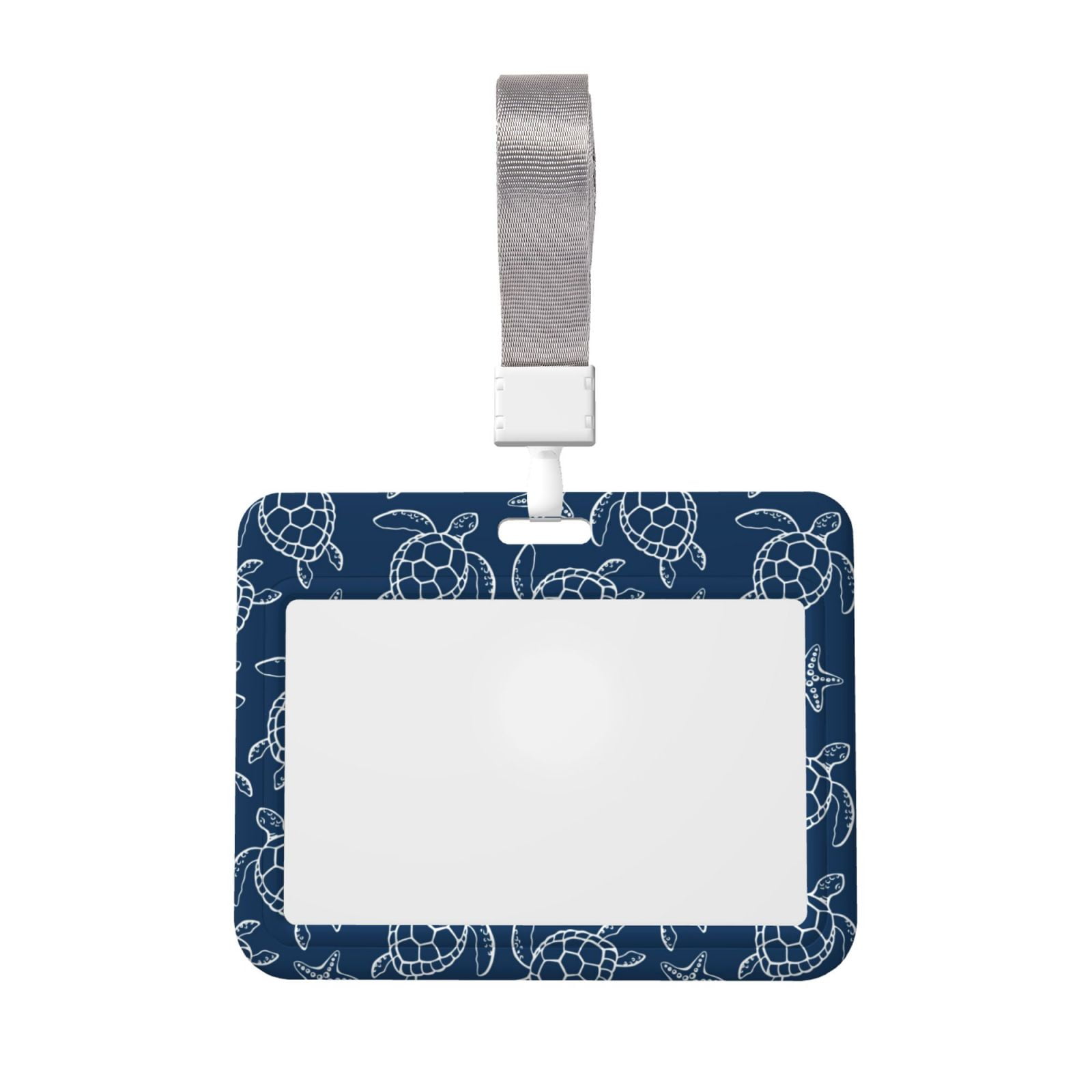 Qekee Sea Turtle Print Card Badge Holder,Clear Name Tag ID Card ...