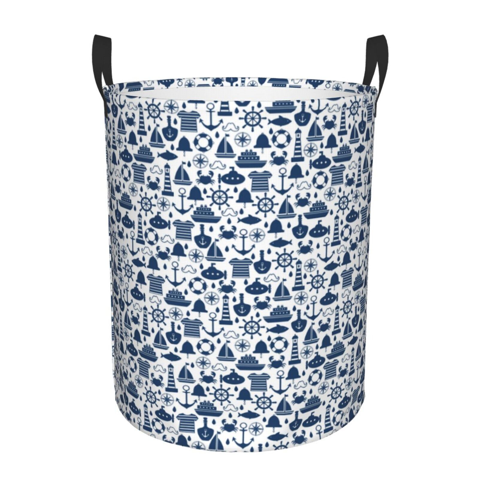 Qekee Seaside Primary Color print Laundry Hamper Basket, Hamper Basket ...