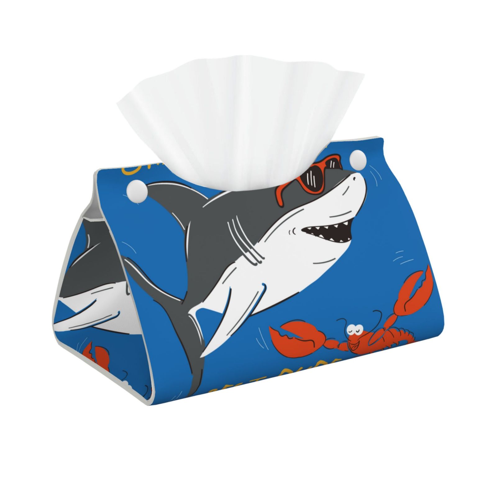 Qekee Shark With Sunglasses and Lobste Long Tissue Box Cover, Tissue ...