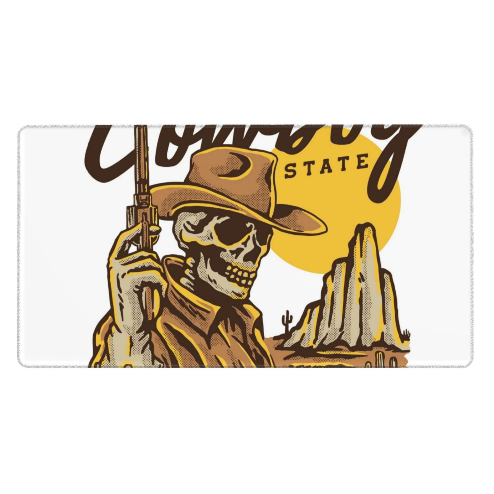 Qekee Skull Cowboy Print Desk Pad Protector,Mouse Pad,Office Desk Mat ...