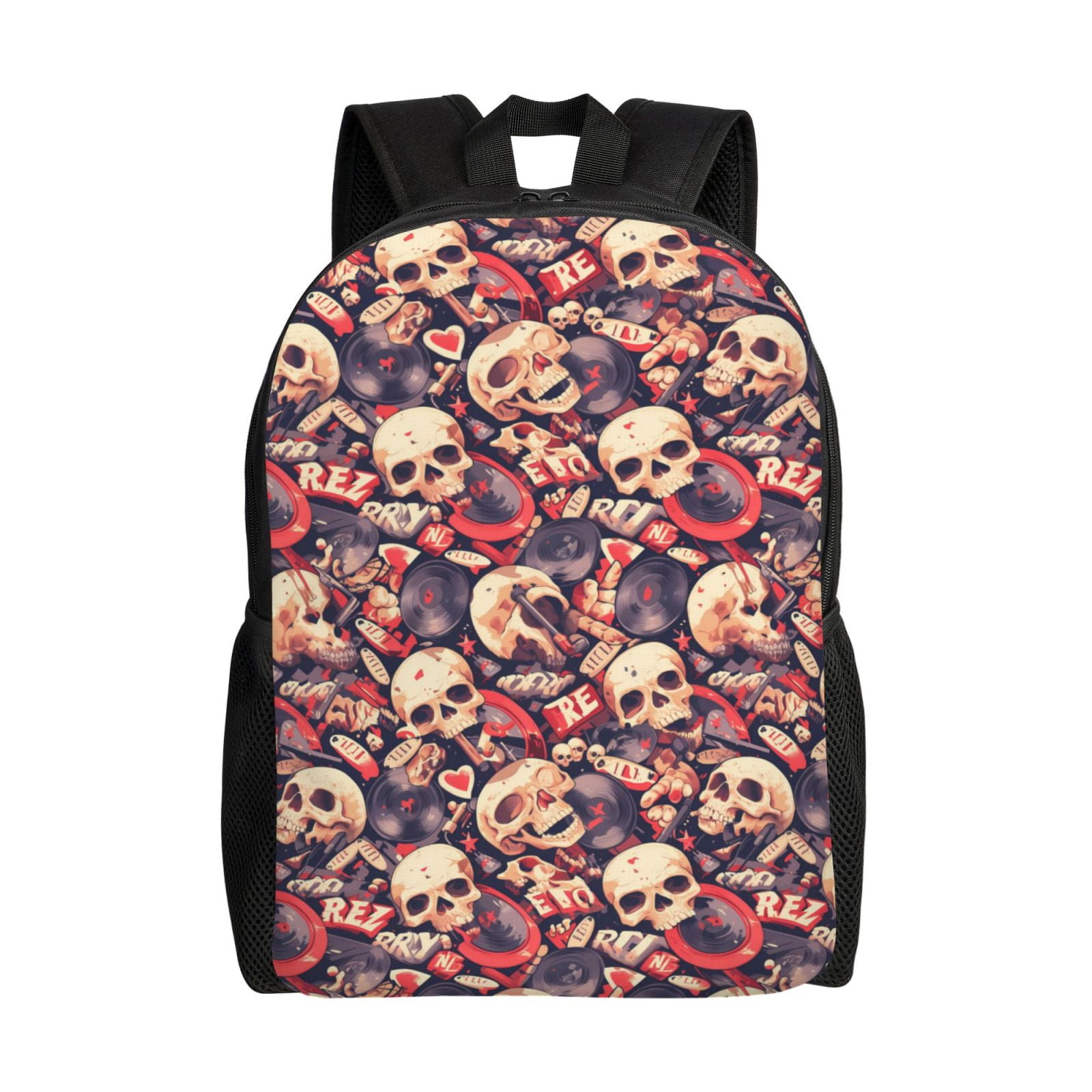 Qekee Skull rock record artist print Travel Backpack for women and men ...