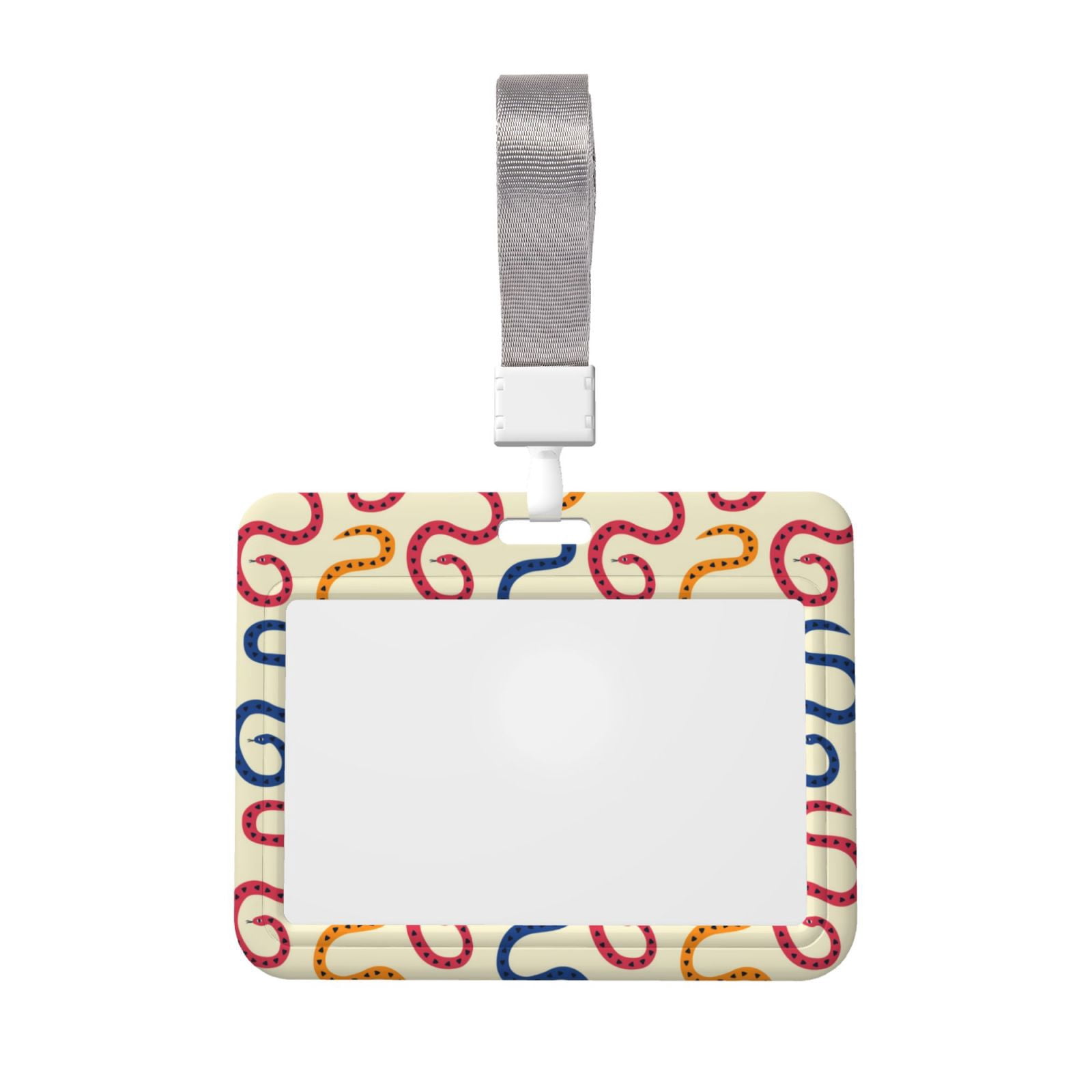 Qekee Snake Print Card Badge Holder,Clear Name Tag ID Card Protector ...