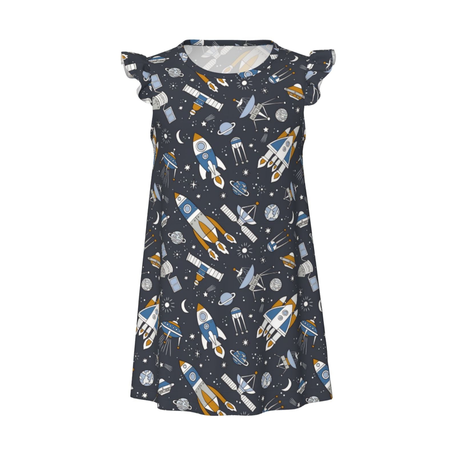 Qekee Space Cars for Girls Nightgowns, Princess Pajama Dresses for ...