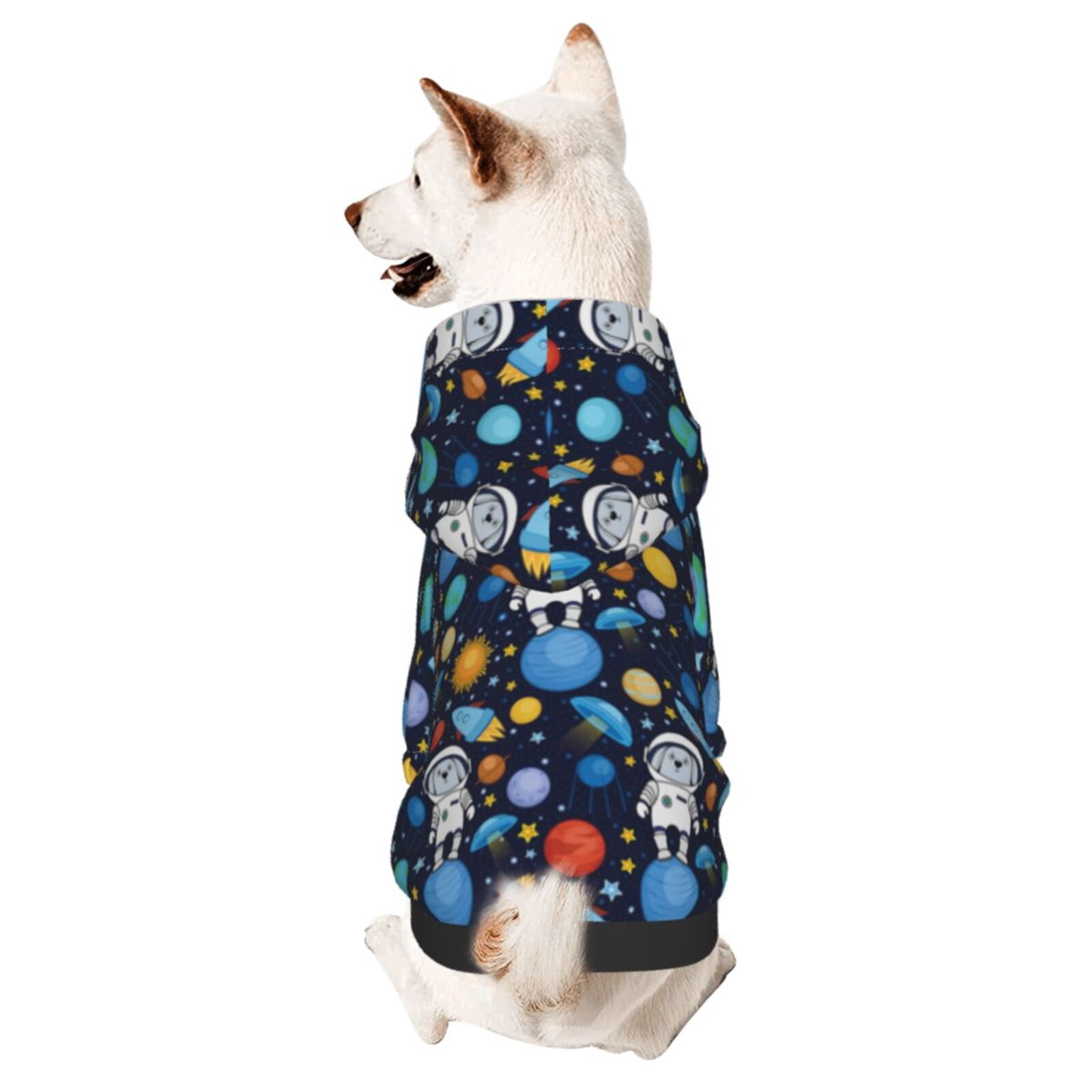 Qekee Space Dog Print Pet Dog Hoodies Dog Clothes for Small Dogs Vest ...