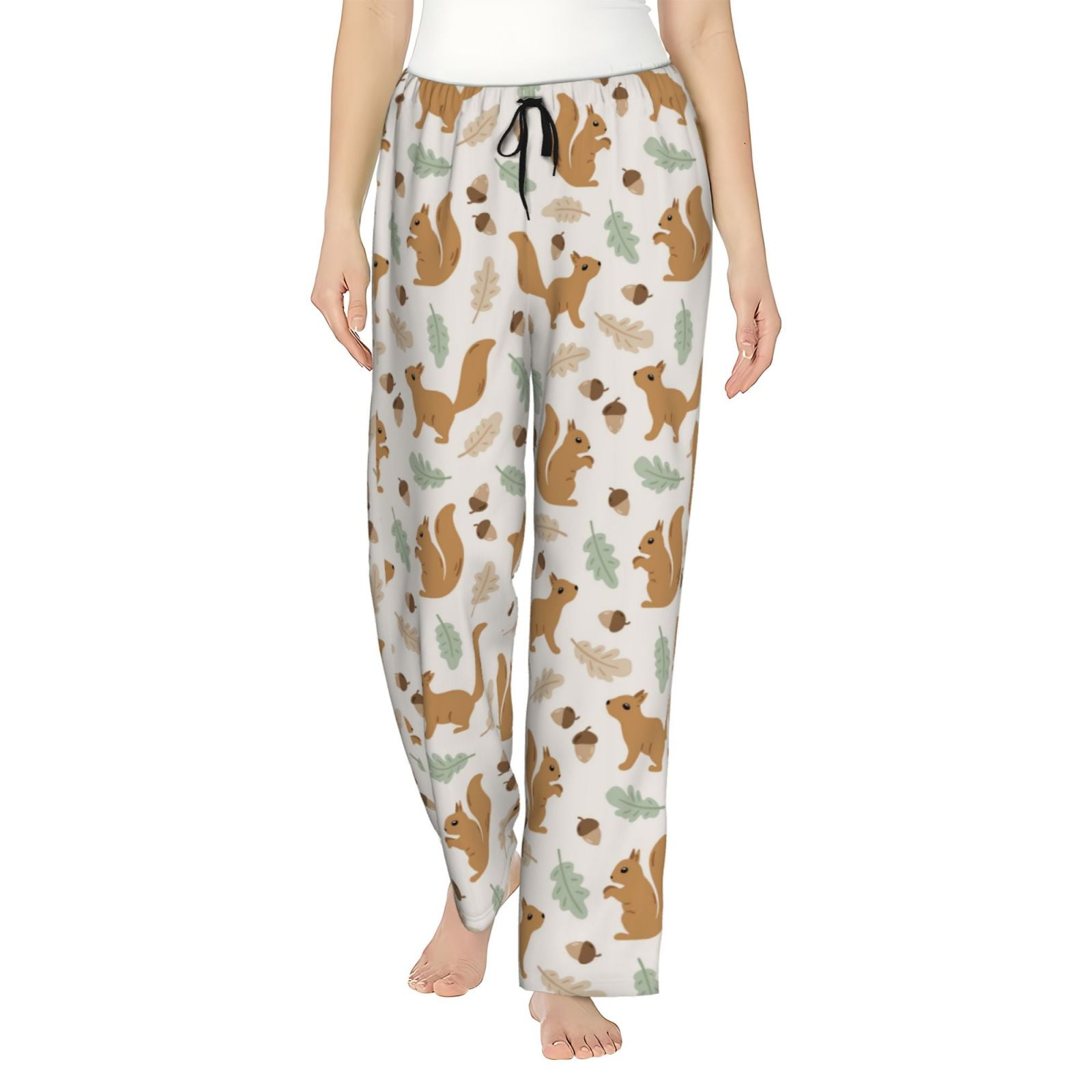 Qekee Squirrel And Leaves print Women Pajama Pants - Walmart.com
