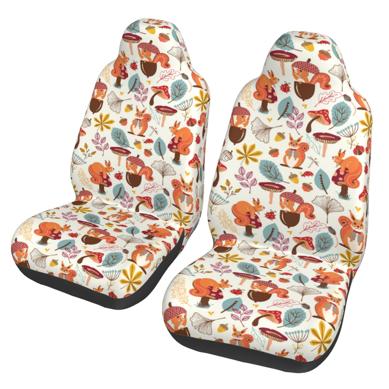 Qekee Squirrel Nuts Mushroom for Car Seat Cover for Cars - Soft ...