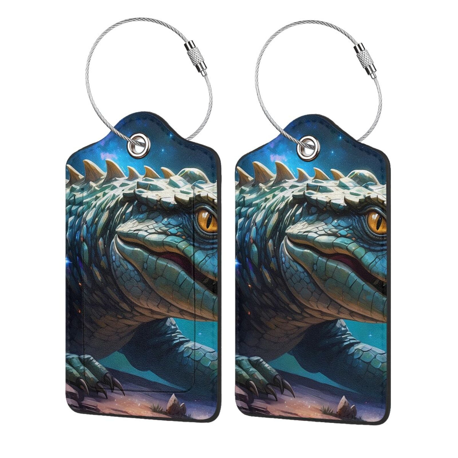Qekee Starry Sky Colorful Crocodile A Print Luggage Tag for Suitcase ...