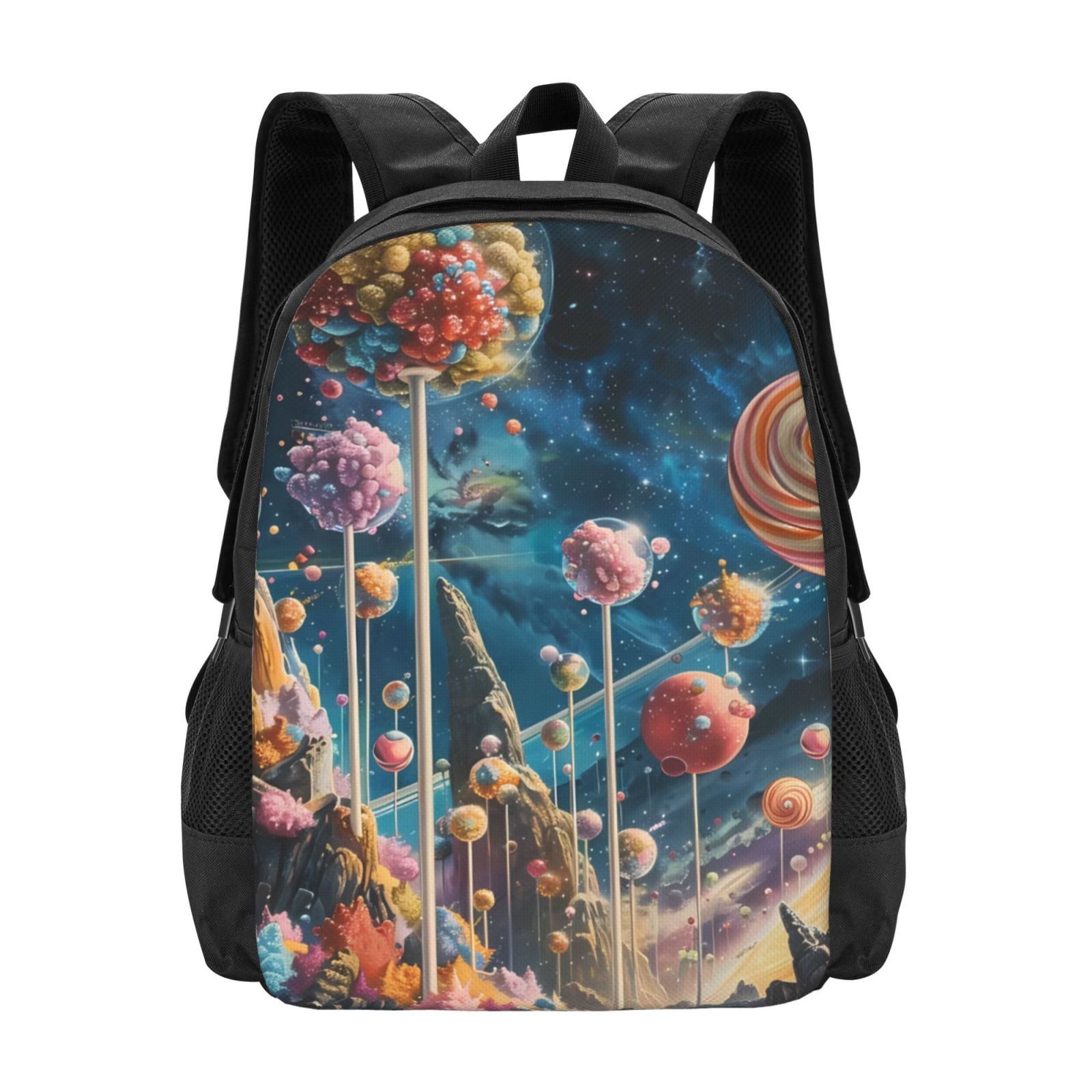 Qekee Starry Sky Planet Lollipop for Travel Laptop Backpack for womem ...