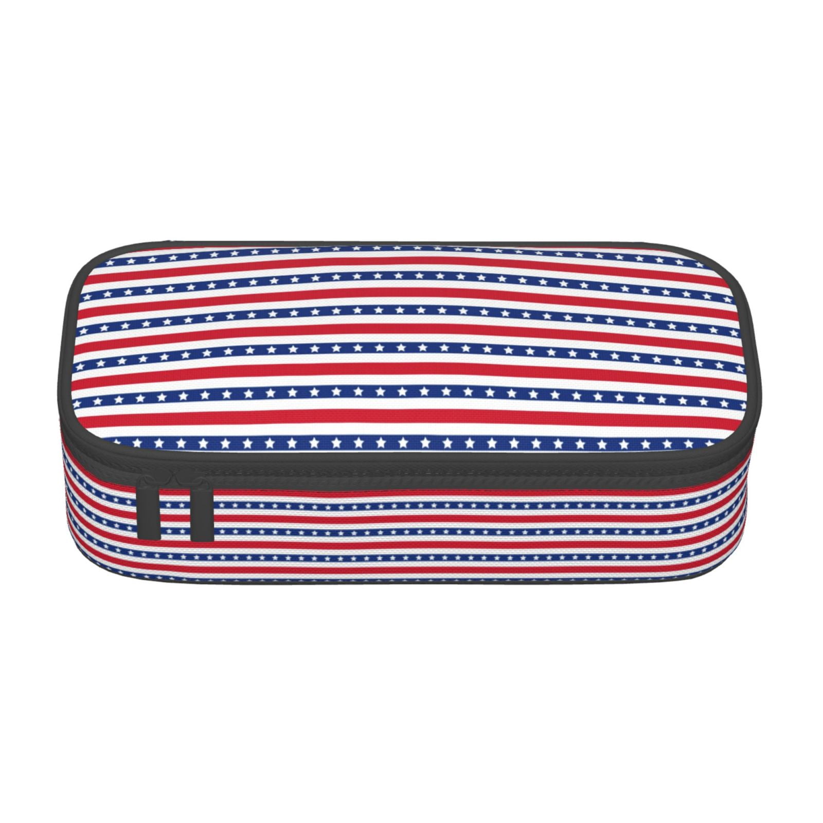 Qekee Stars And Stripes print Large Pencil Case, Aesthetic Pen Pouch ...