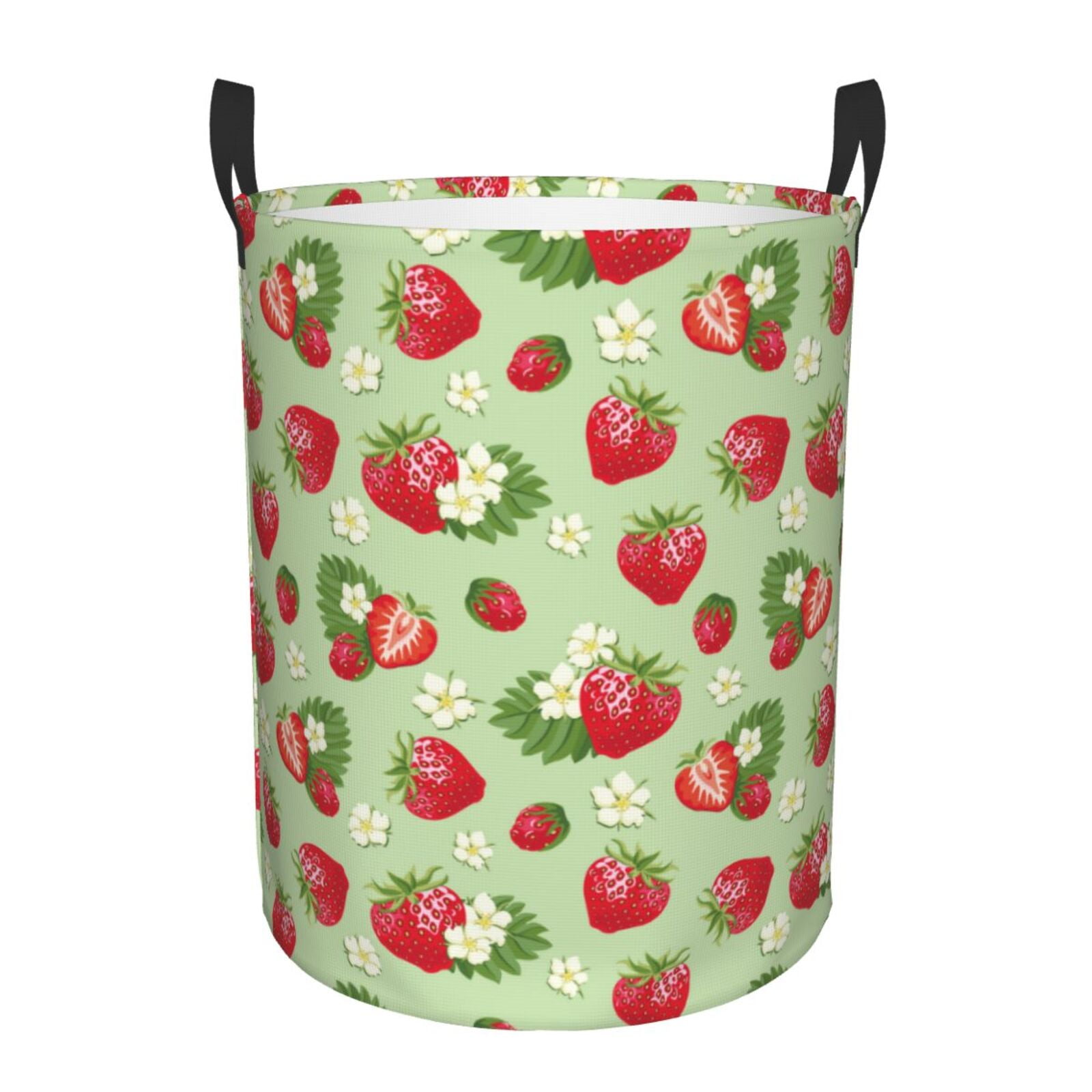 Qekee Strawberry Floral print Laundry Hamper Basket, Hamper Basket for ...