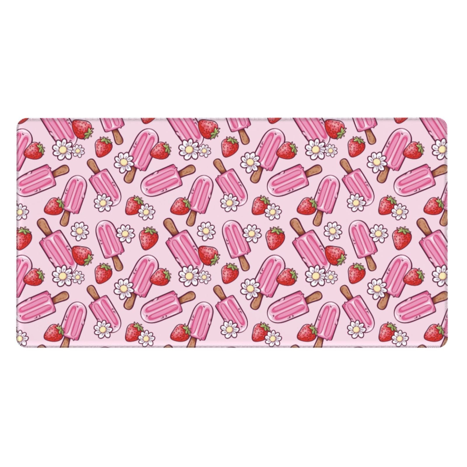 Qekee Strawberry Popsicle Print Desk Pad Protector,Mouse Pad,Office ...