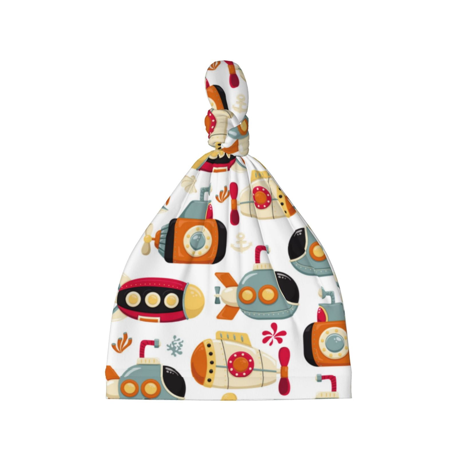 Qekee Submarines Print Newborn Baby Hospital Hat for Boy/Girl,Knotted ...