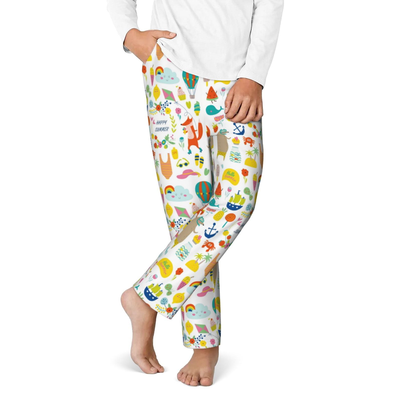 Qekee Summer Animal Print Kids Pajama Pants, Teenagers' Bottom ...