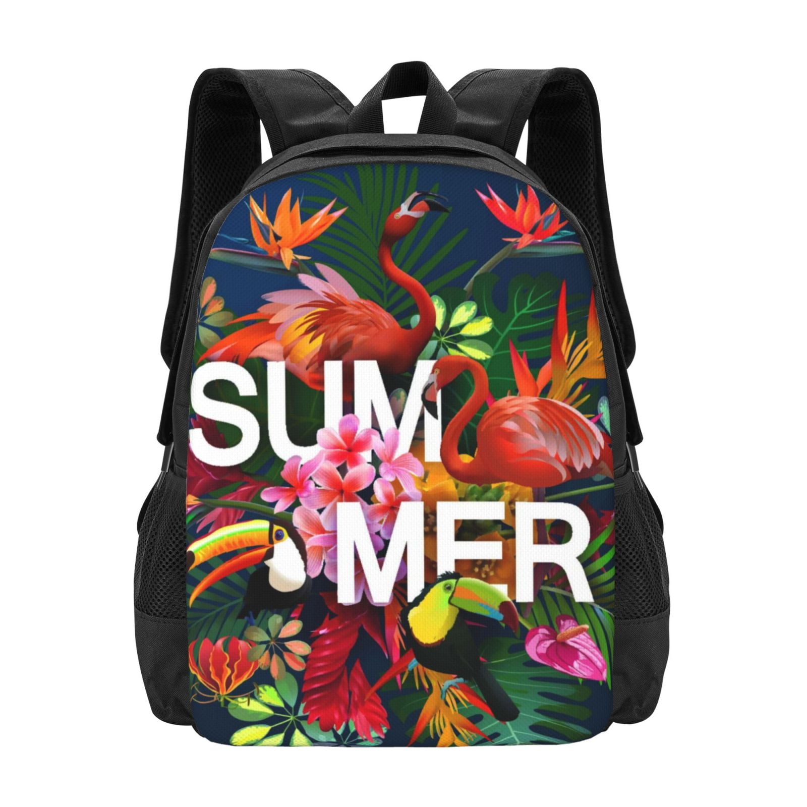 Qekee Summer Birds and Flowers for Travel Laptop Backpack for womem and ...
