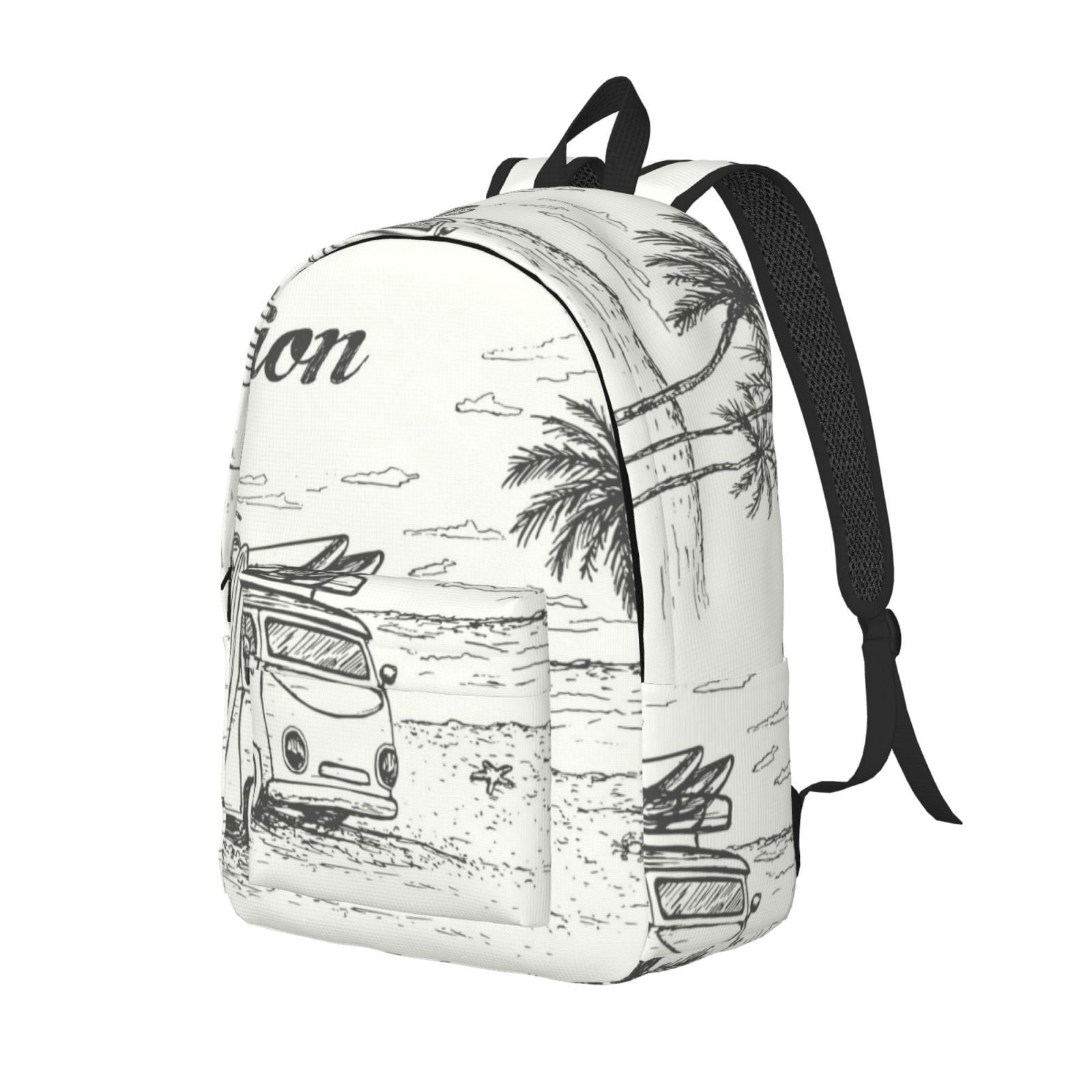 Qekee Summer Vacation Scene With Camping Van for Canvas College Laptop ...