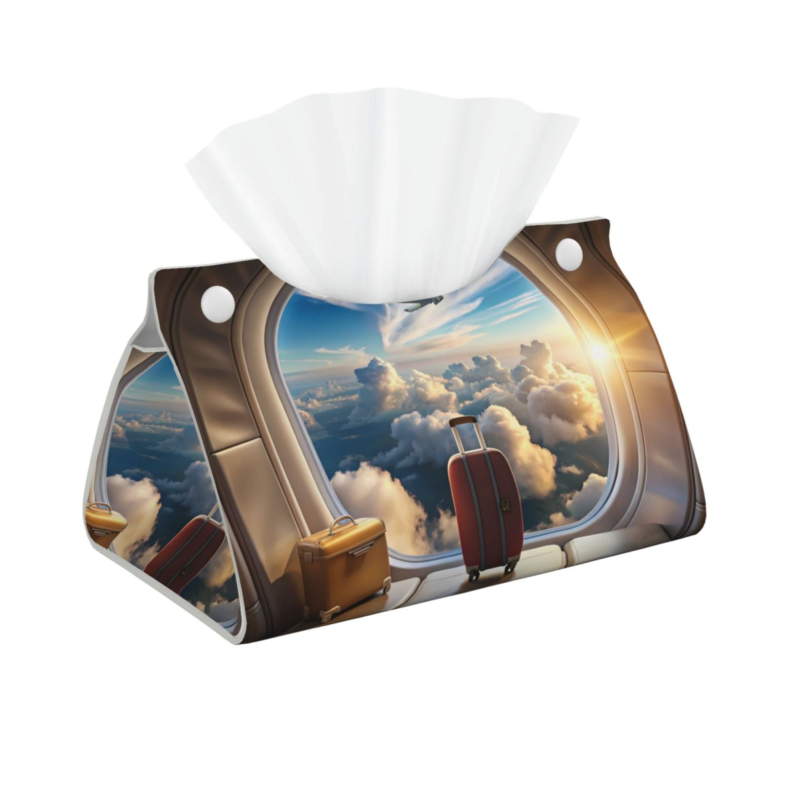 Qekee Sunset Airplane Travel View Print Long Tissue Box Cover, Tissue ...